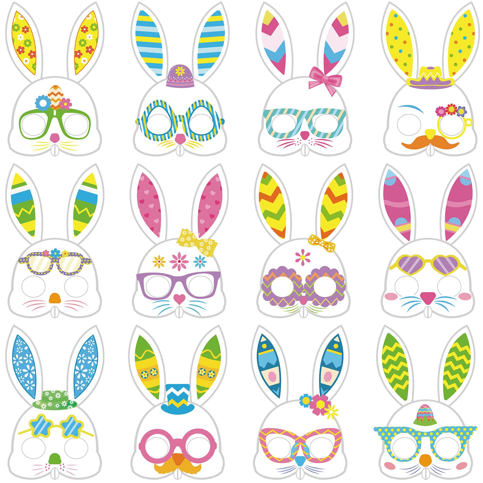 Amazon.com: 24 Packs Easter Bunny Mask Craft Kits for Kids Easter ...