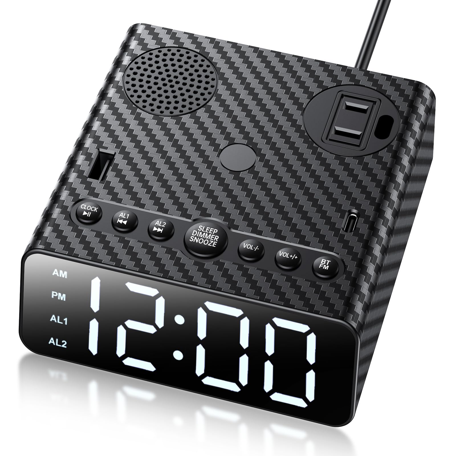 Amazon.com: Alarm Clock Power Strip: Featuring 2 USB Ports & 1 AC ...