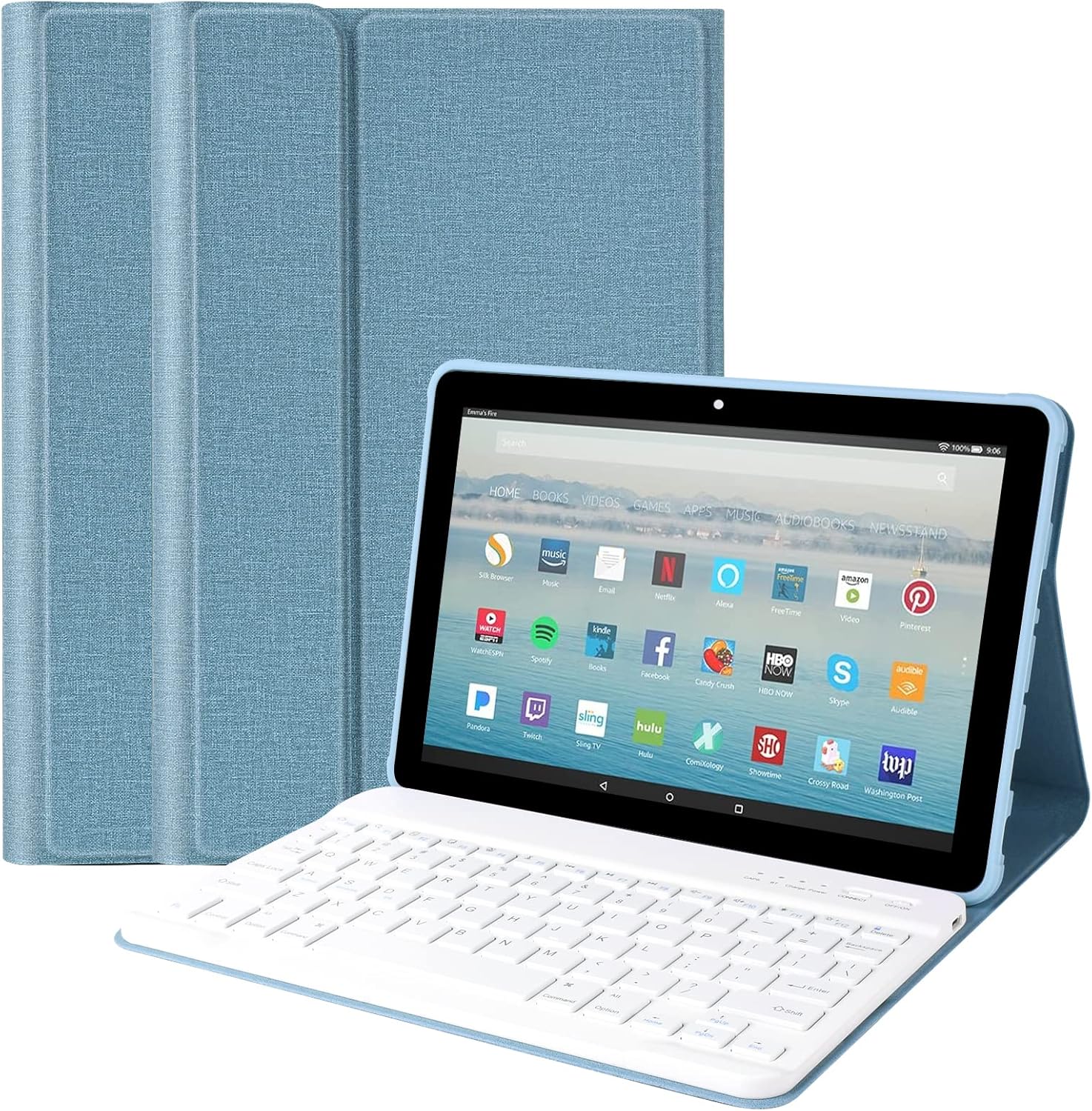 Amazon.com: Keyboard Case for Kindle Fire HD 10 and Fire HD 10 Plus ...