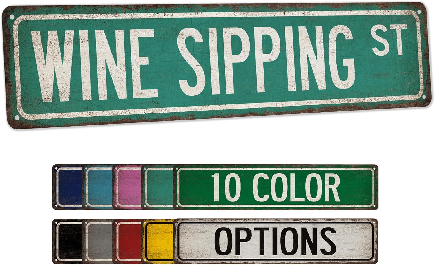 Amazon.com: Wine Sipping Street Sign - Made In USA - Décor For Home Bar ...