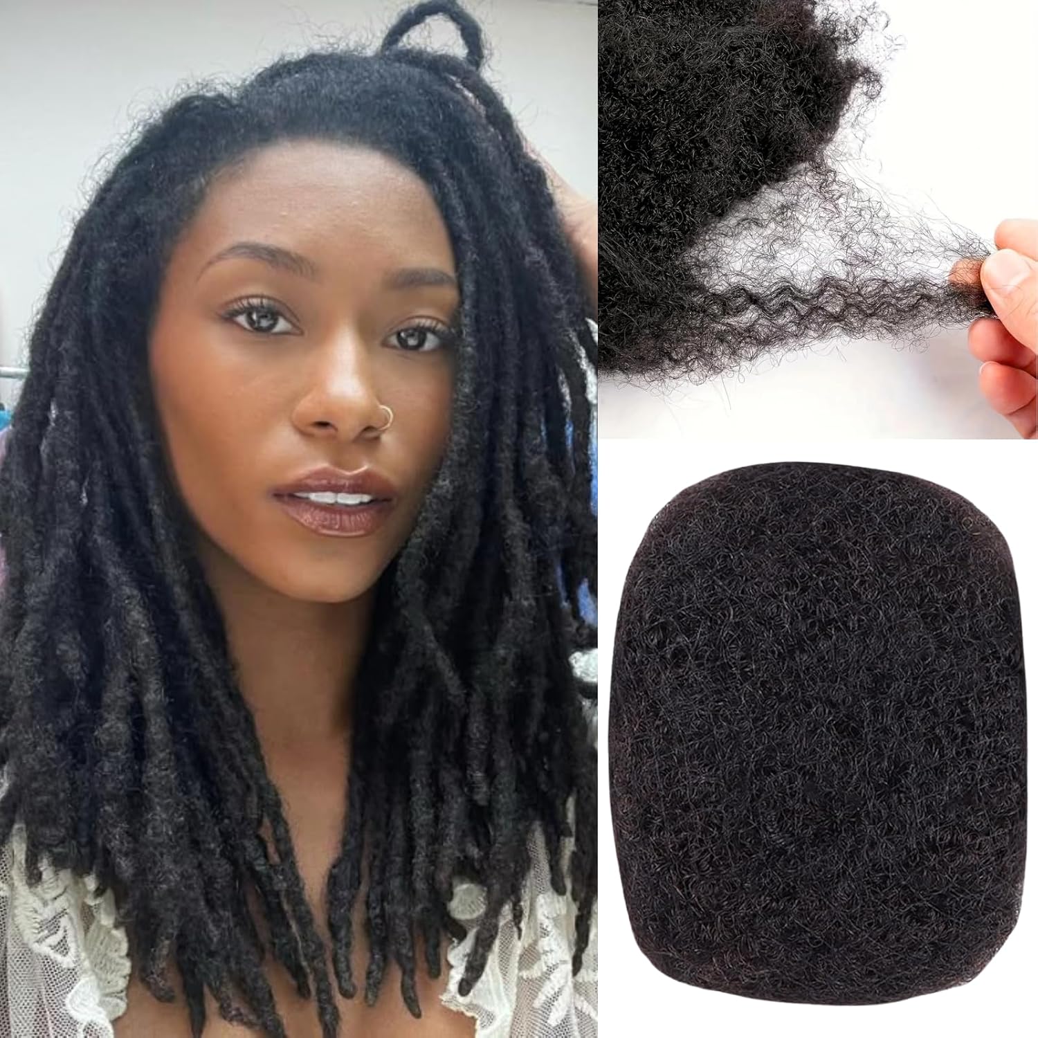 Amazon.com : Afro Kinky Bulk Human Hair For Dreadlocks Locs Extensions ...