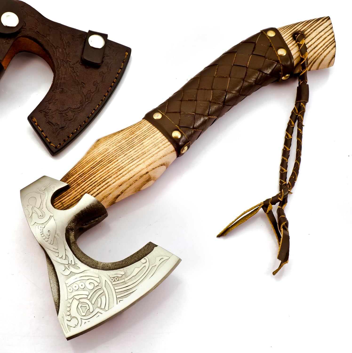 Amazon.com : SIZZCO Custom Forged Carbon Steel Viking Style Bearded Axe ...