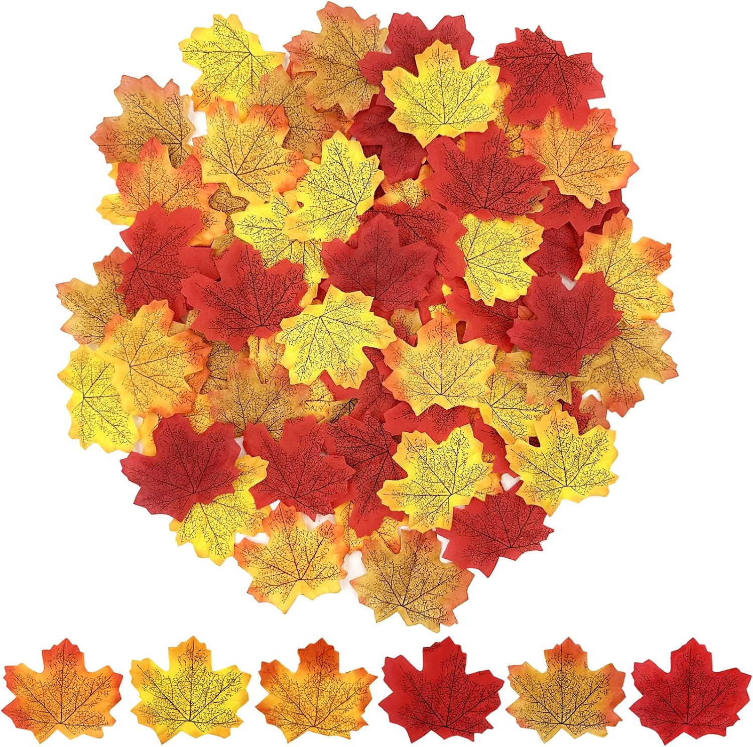 Amazon.com: 300 PCS Artificial Maple Leaves, 8cm/3.1inch Fall Leaves, 6 ...