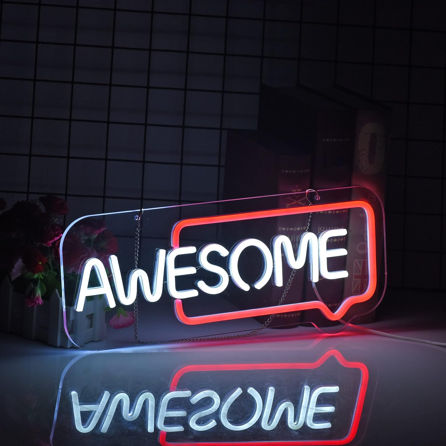 Neon Sign for Wall Decor AWESOME Neon Sign Beer Bar Man Cave Club ...