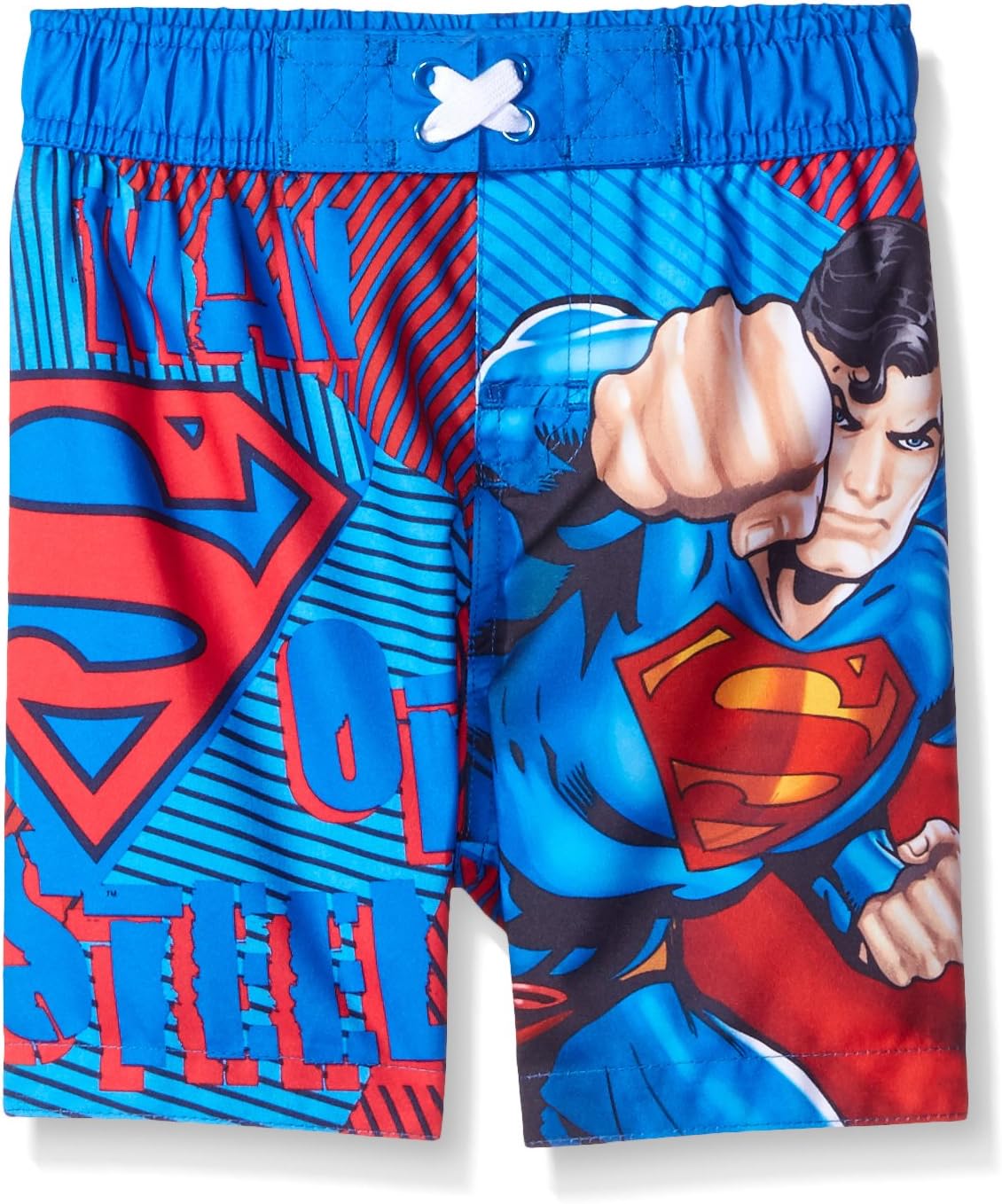 Amazon.com: Marvel Little Boys' Toddler Superman Swim Trunk, Red/Blue ...