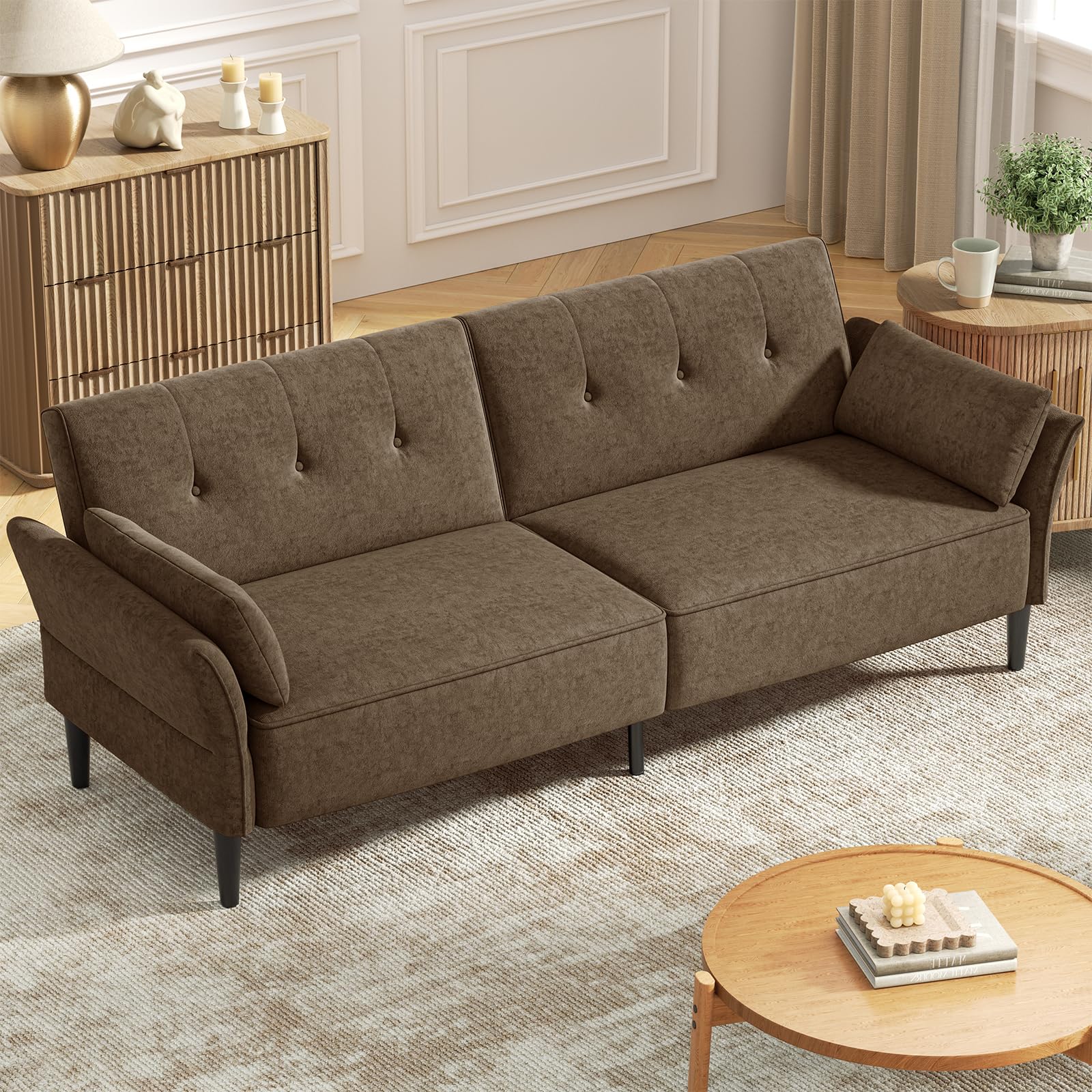 Futon Bed For Living Room Guest Room GarveeHome 75" Futon Sofa Bed ...