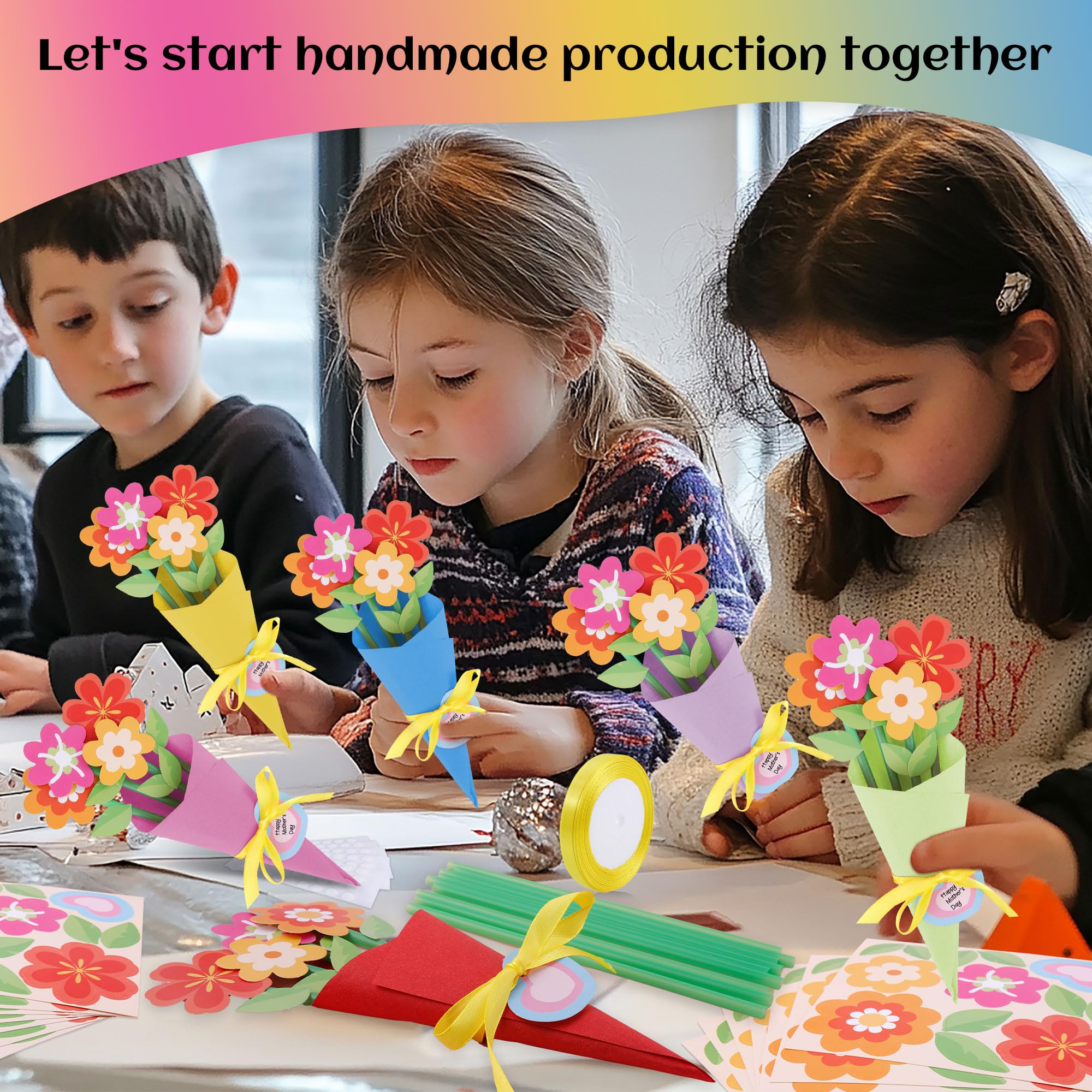 Snapklik.com : 32 Set Mothers Day Flower Bouquet Paper Craft Kit ...