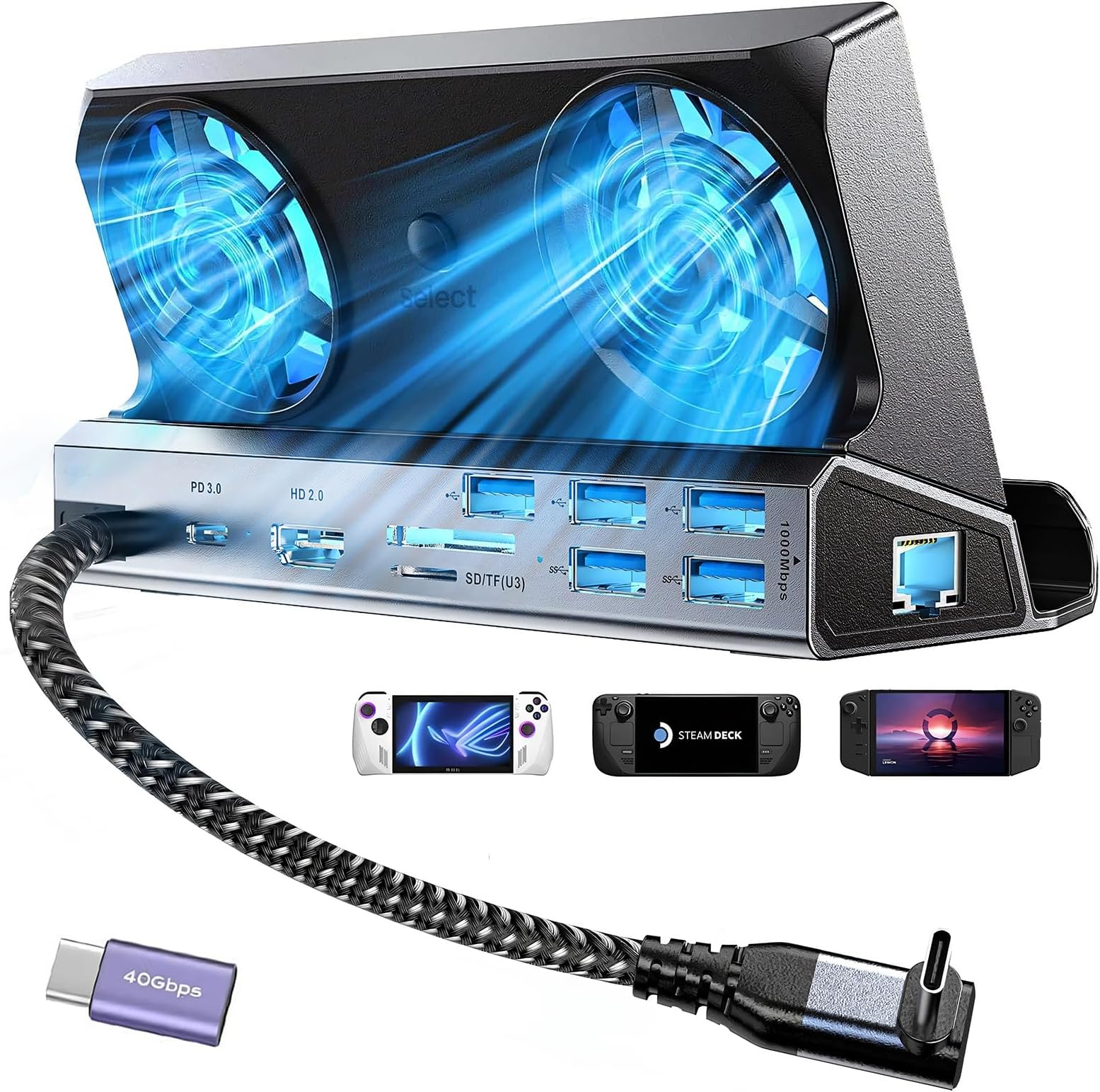 Amazon.com: Docking Station for Steam Deck ROG Ally with Dual Cooling ...