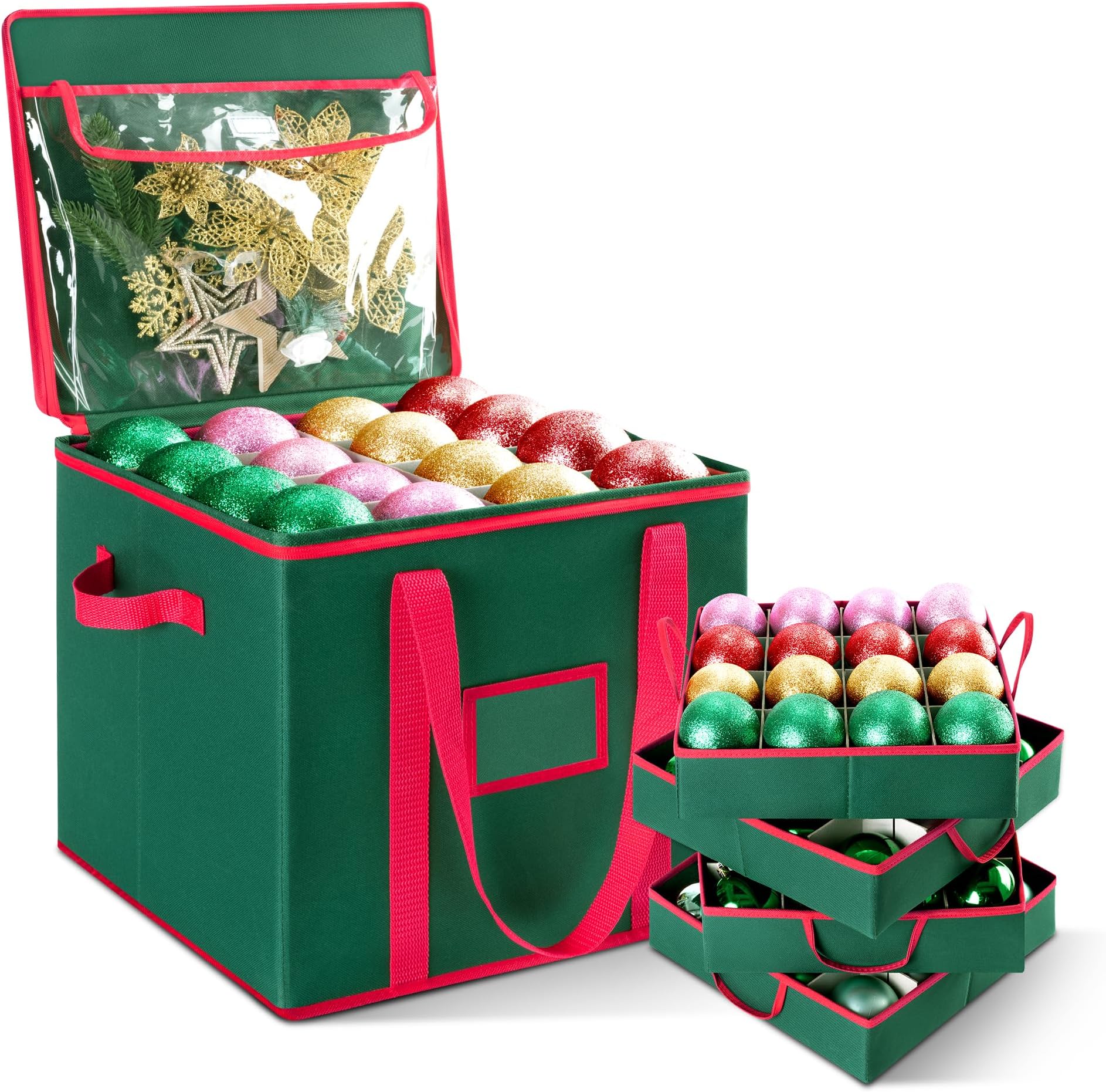 Amazon.com: iGym Christmas Ornament Storage Container Box Holiday ...