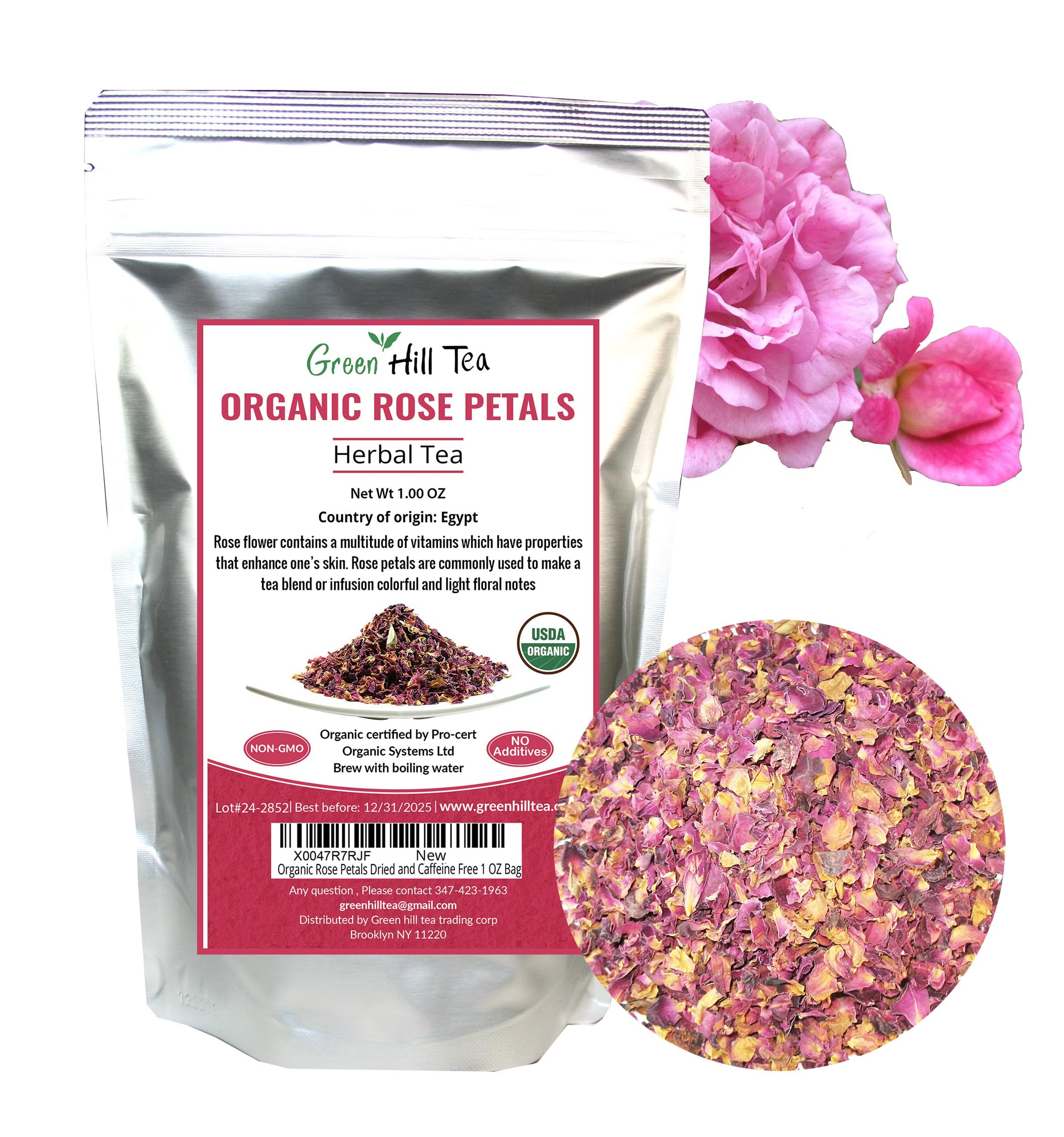 Amazon.com : Organic Rose Petals Dried Flowers in Resealable Pouch ...