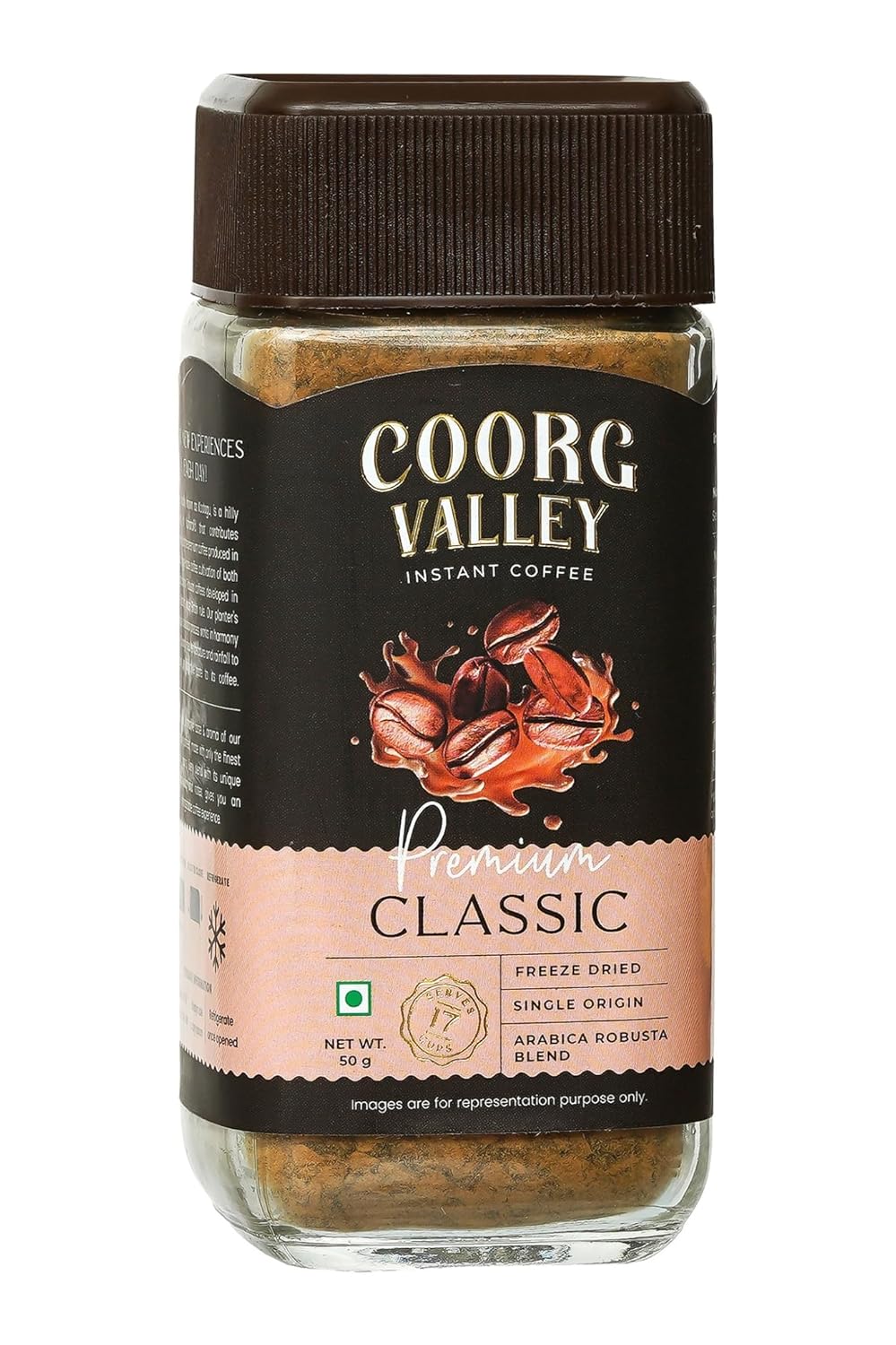 Coorg Valley Premium Classic Flavoured Instant Coffee - (50g Glass Jar ...