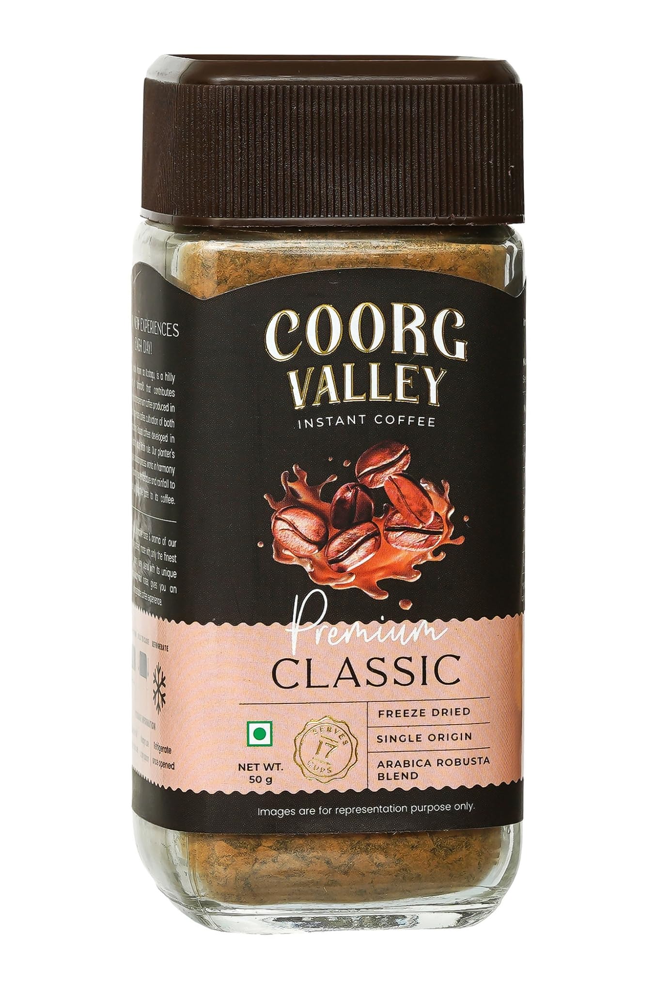 Coorg Valley Premium Classic Flavoured Instant Coffee - (50g Glass Jar ...