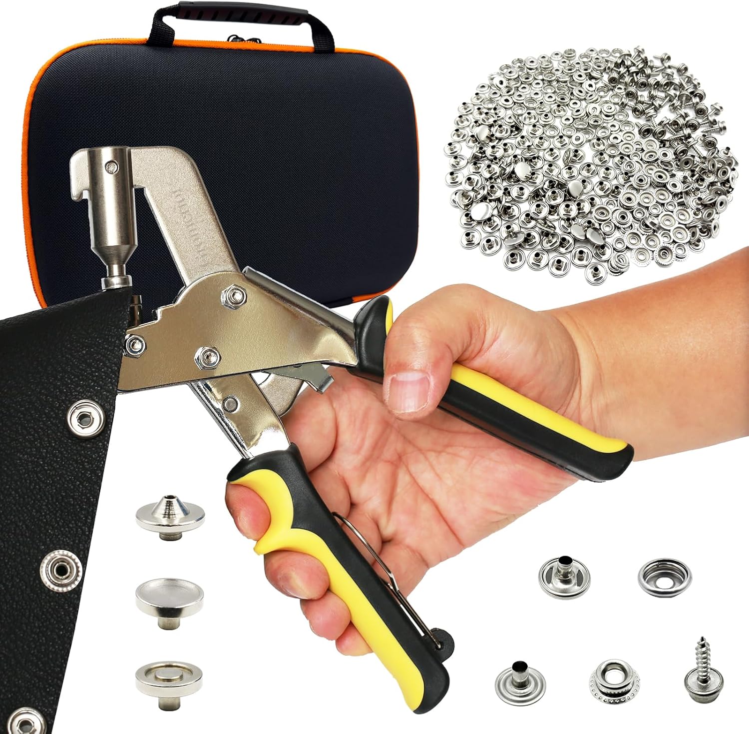 Amazon.com: Gromerior Premium Snap Fastener Tool with Case & 100 Sets ...