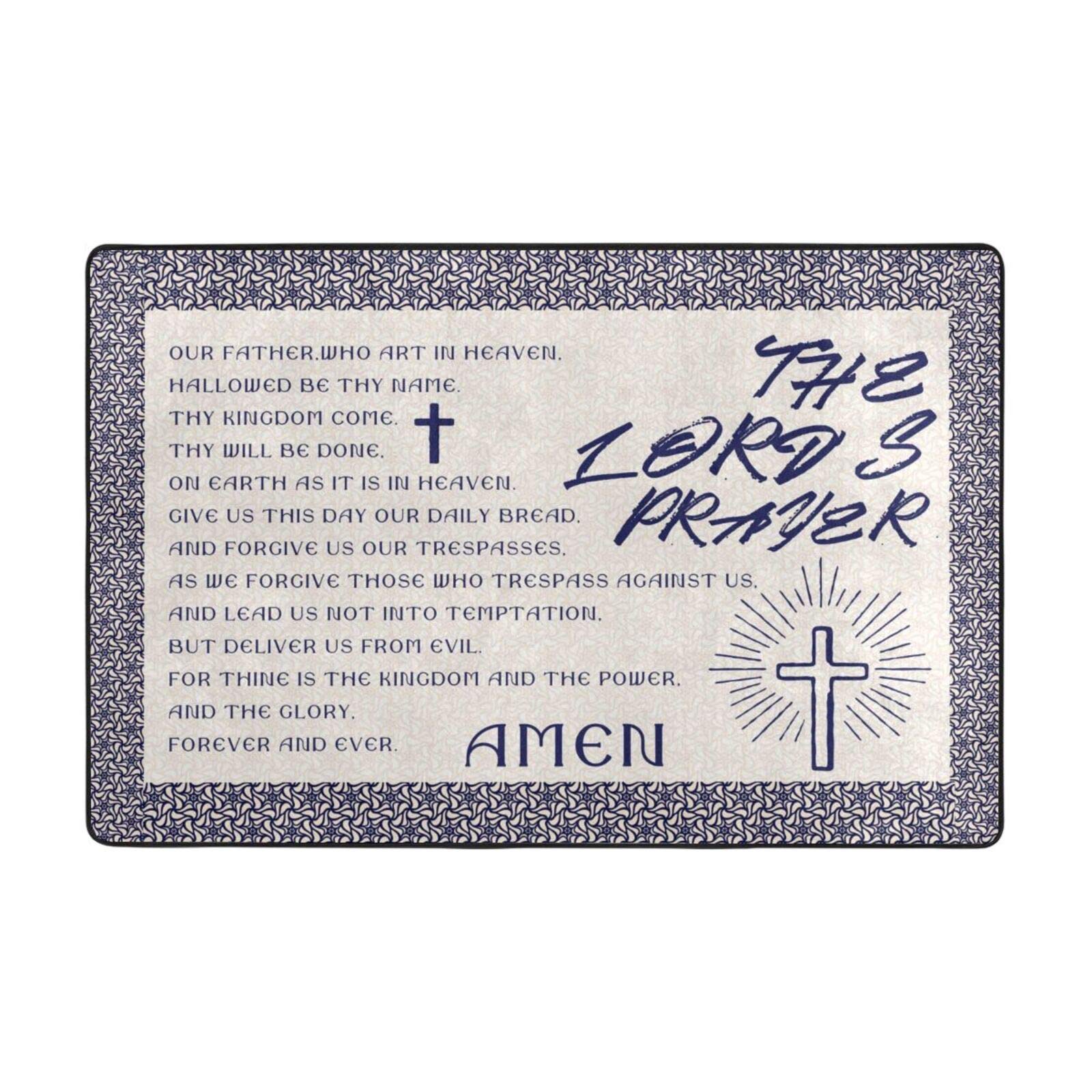 Christian Prayer Mat English Bible Verse Prayer Rug Portable Blue ...