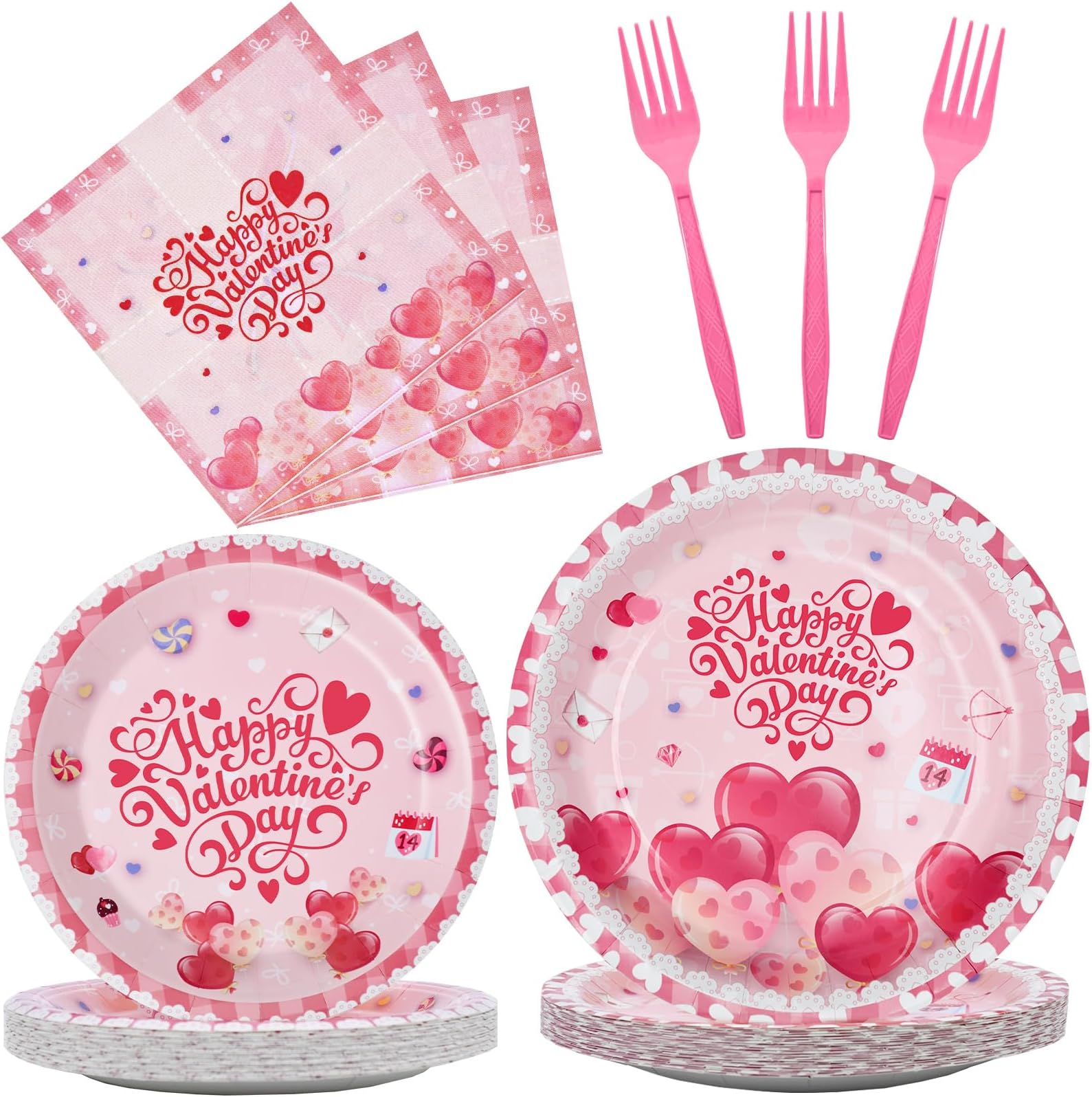 Amazon.com: GAOMON 215 Pcs Valentine's Day Party Supplies, Heart Love ...