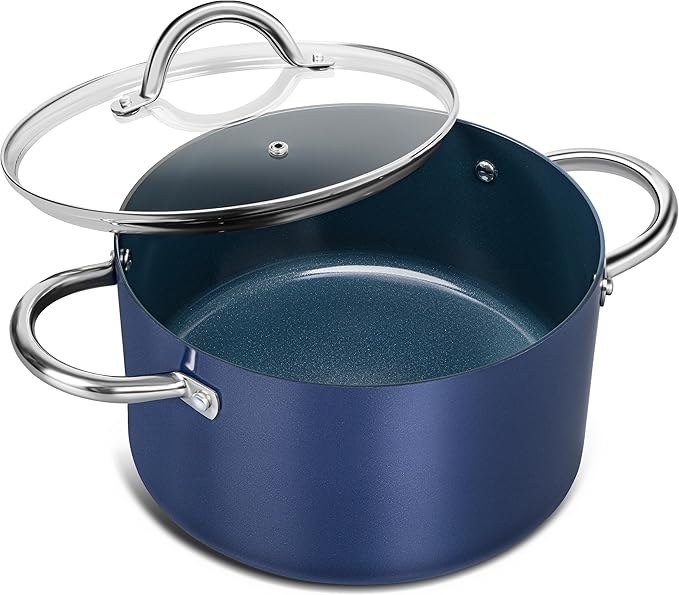 Amazon.com: MICHELANGELO 6 Quart Stock Pot with Lid, Non Toxic Cooking ...