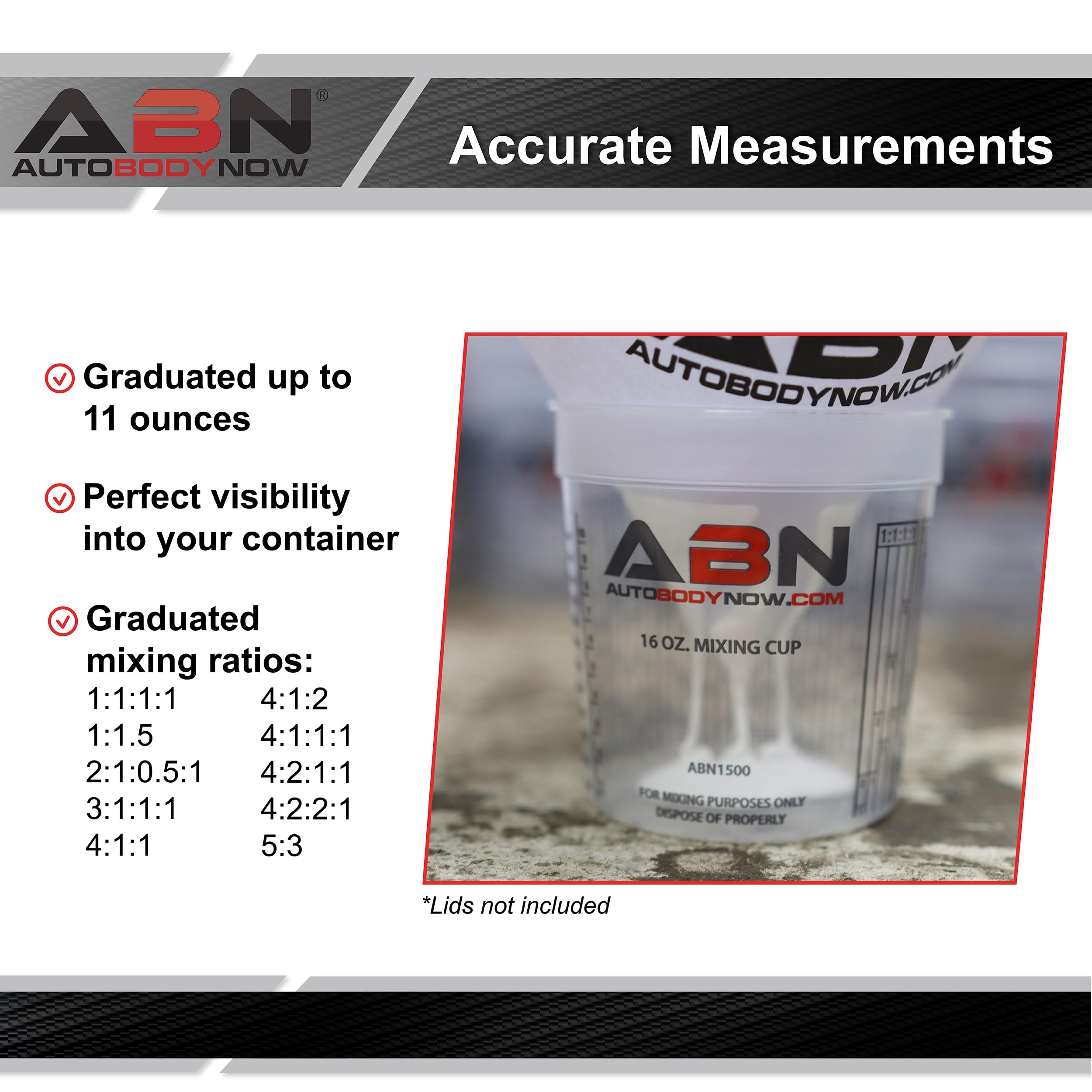 Snapklik.com : ABN Clear Plastic Mixing Cup 100-Pack 16oz Ounce / 473mL ...