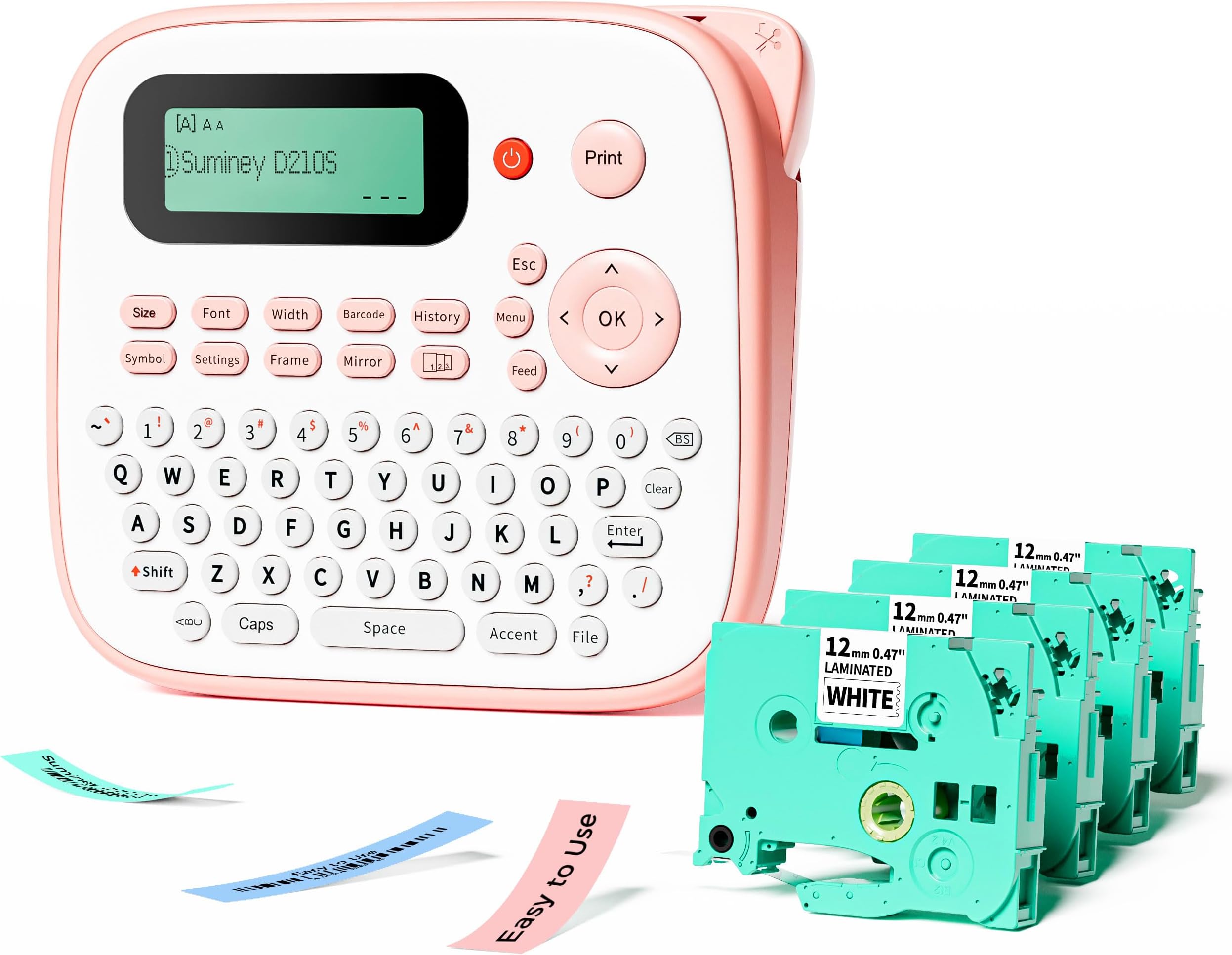 Amazon.com : Pink Label Maker Machine with 4 Laminated Tapes,Portable ...