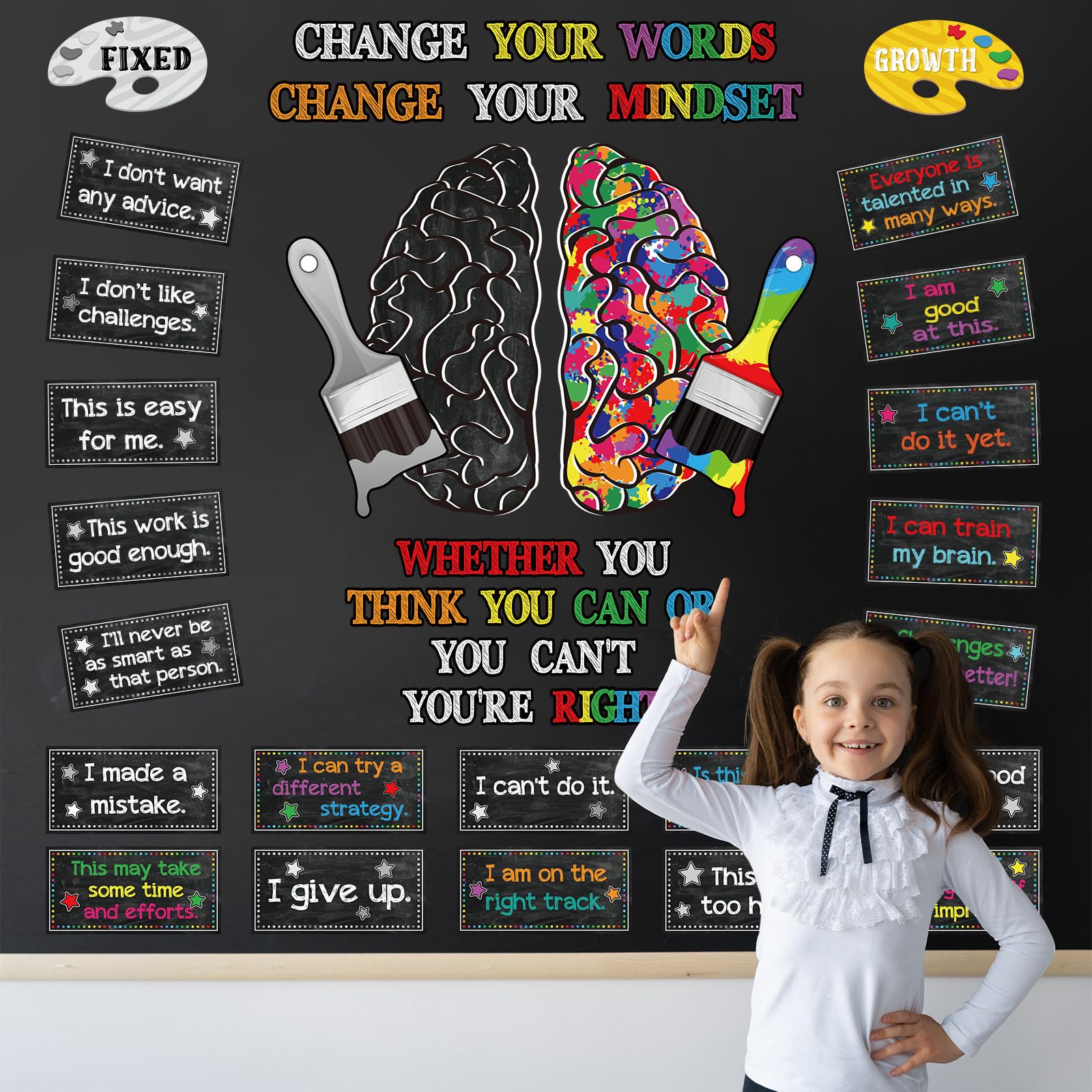 Snapklik.com : Tenare Mindset Posters Bulletin Board Set Motivational ...