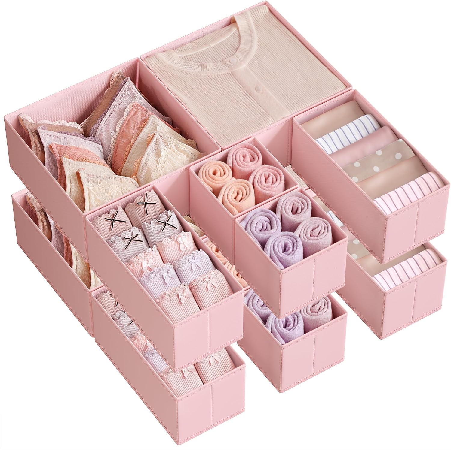Amazon.com: SONGMICS Drawer Organizer, Dresser Drawer Organizers, Set ...