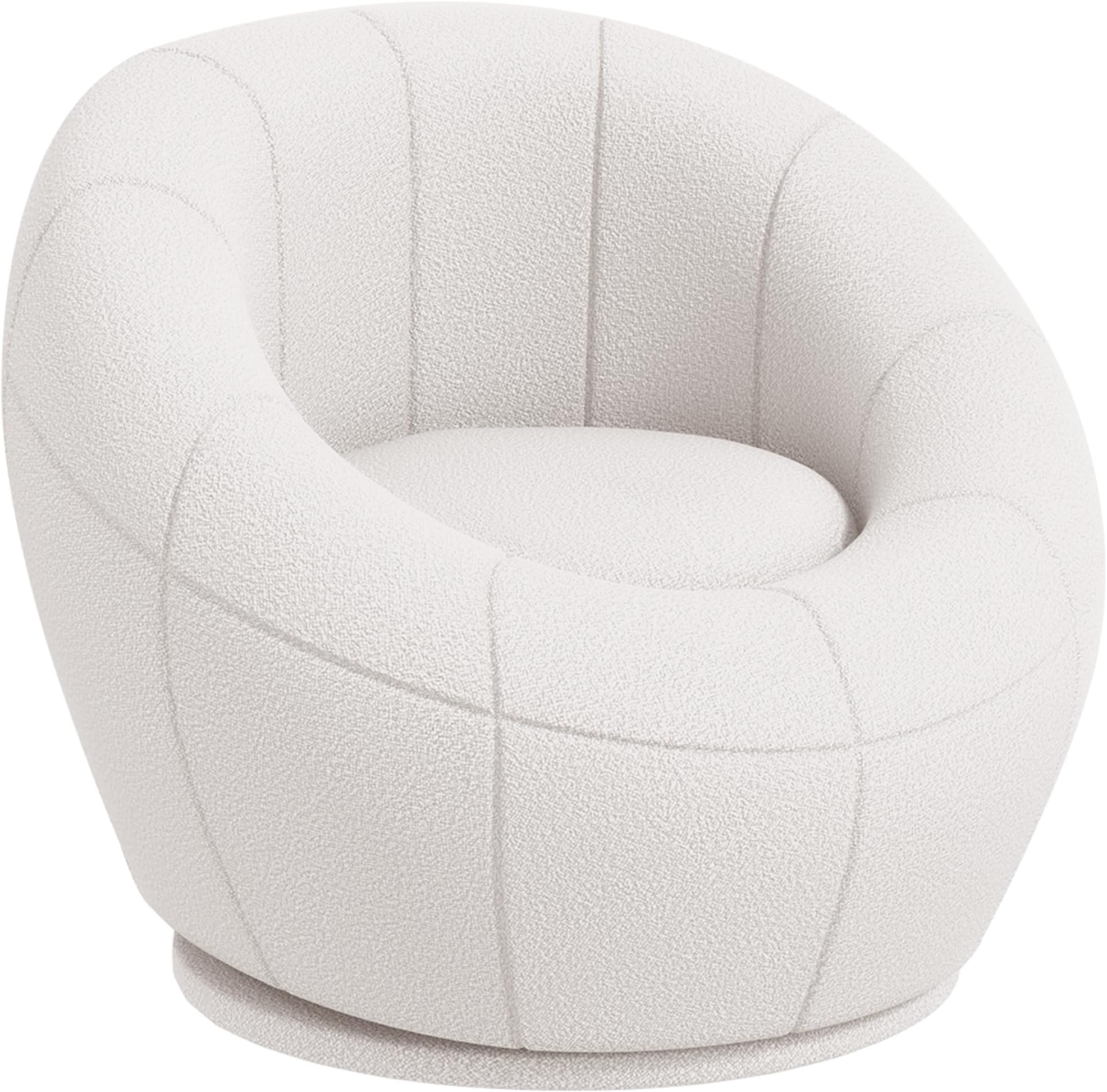 HOMCOM Small Armchair, Upholstered Swivel Barrel Fabric Accent Chair ...