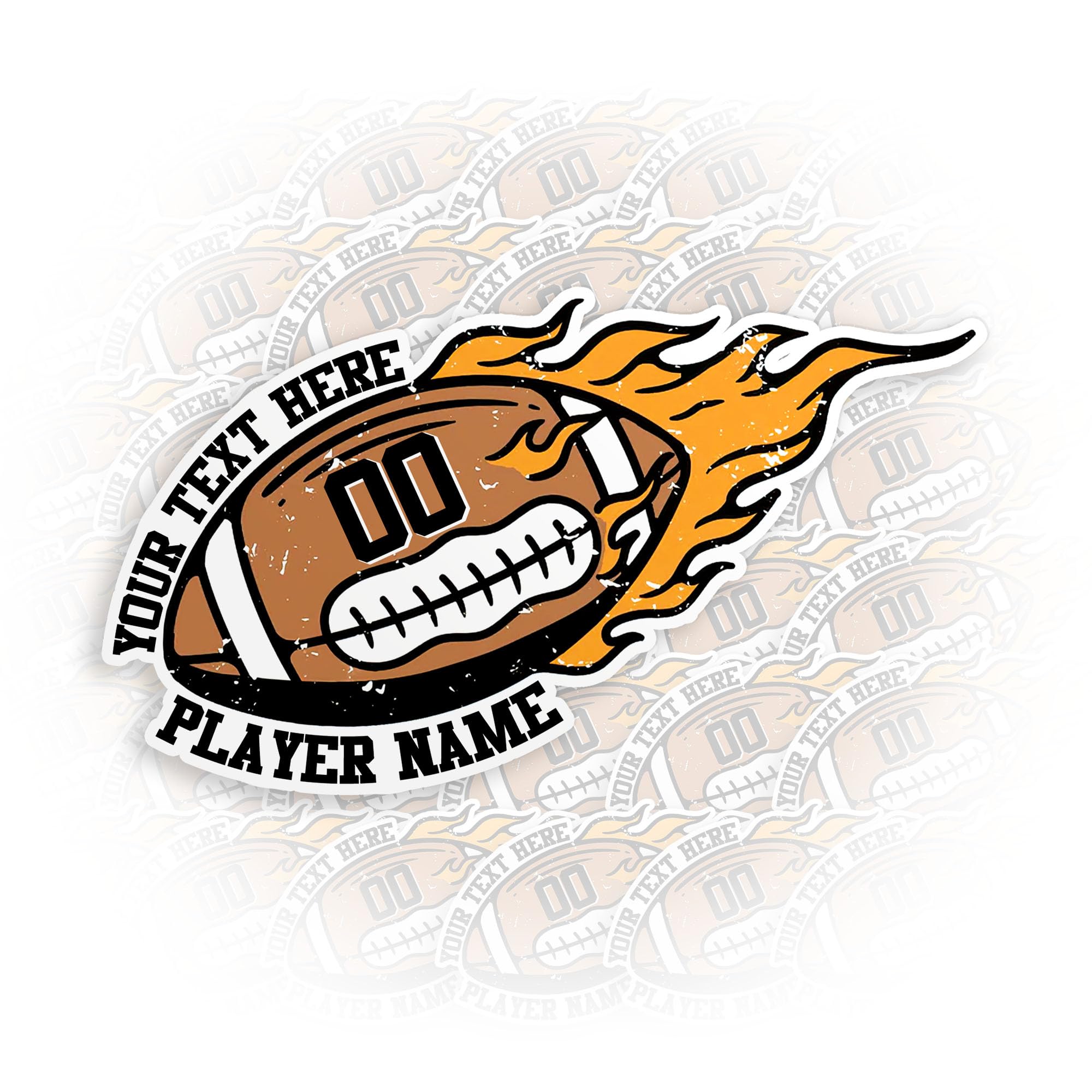 Amazon.com: Custom Name Football Sticker Personalized Name Football ...