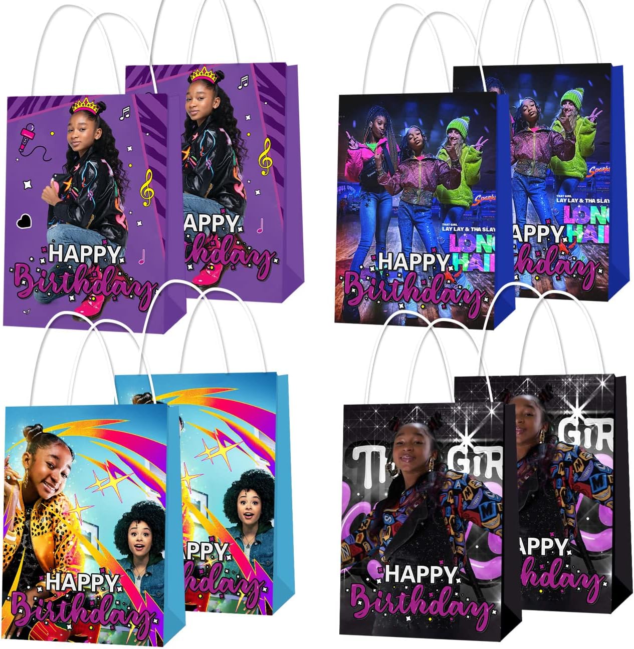 Amazon.com: 16Pcs That Girl Party Favor Gift Bags, 4 Styles Singer ...
