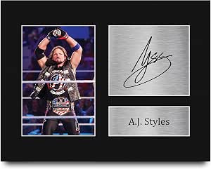 Amazon.com: HWC Trading A.J. Styles Gifts Signed Printed Autograph WWE ...