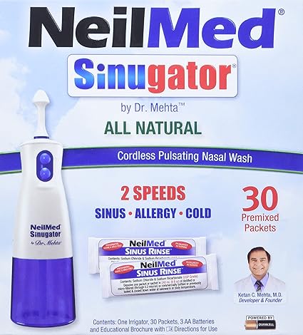 NeilMed Sinugator - Dual Speed Cordless Pulsating Nasal Wash