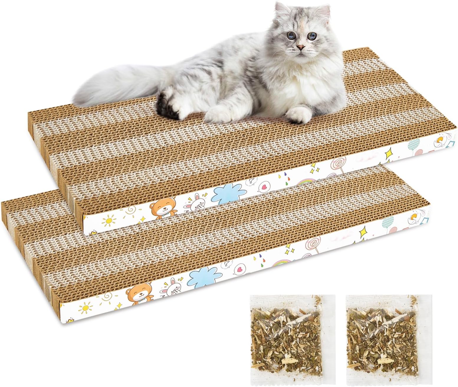 Amazon.com : Two Color Splicing Cat Scratching Board, 2 PCS, Cardboard ...