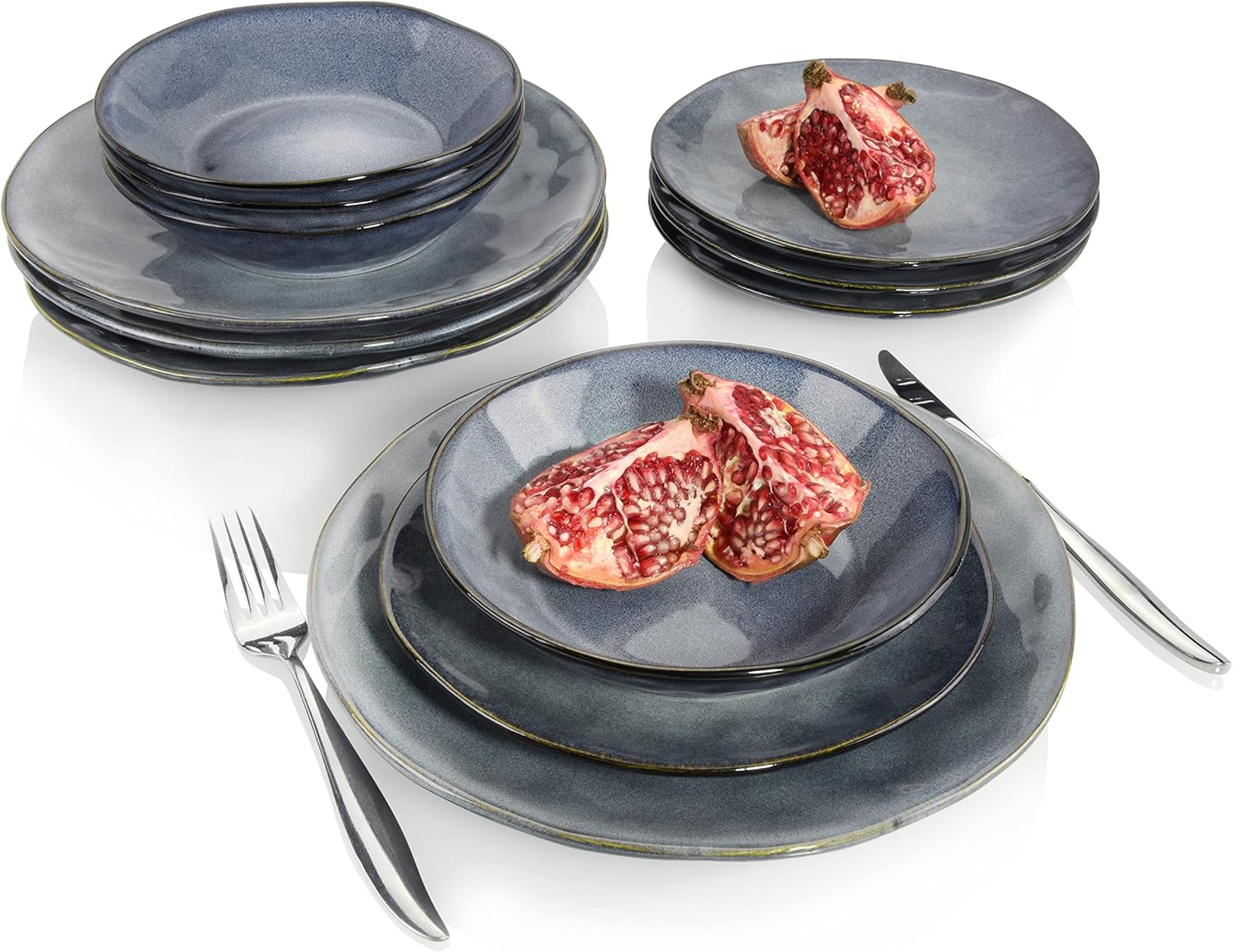 Amazon.com | SÄNGER | Stoneware Dinner Service Darwin, 12-piece ...