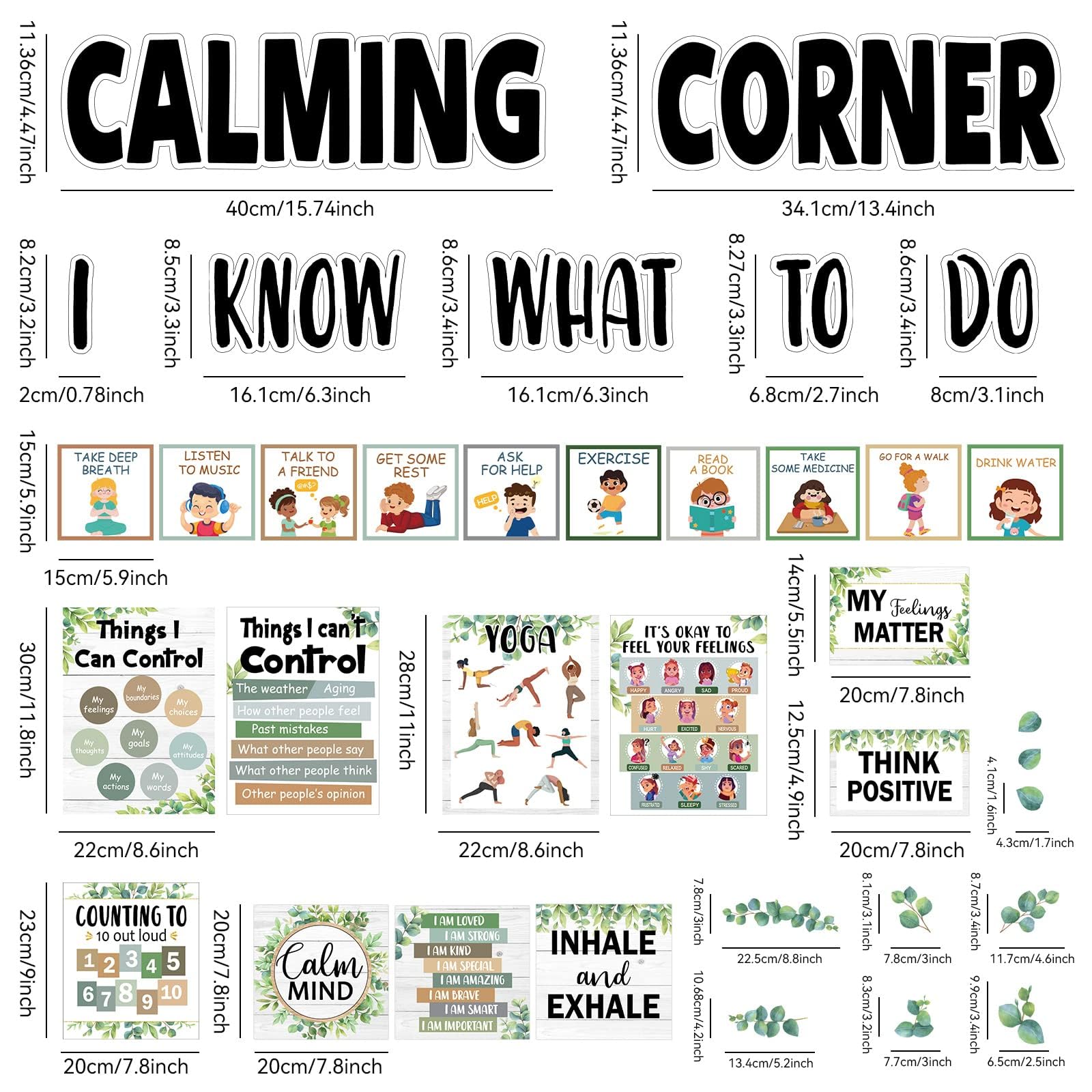 Snapklik.com : Eucalyptus Calming Corner Classroom Bulletin Board Set ...