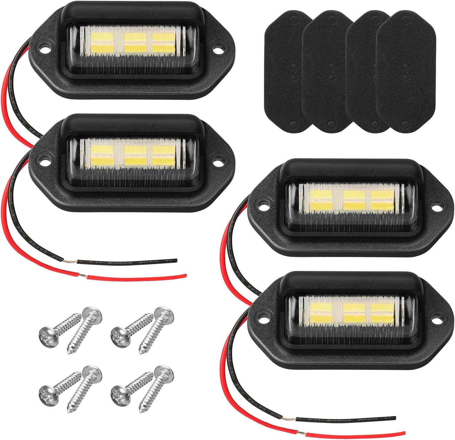EEEKit 4PCS LED License Plate Light, 12V-24V 6-SMD License Plate Lamp ...