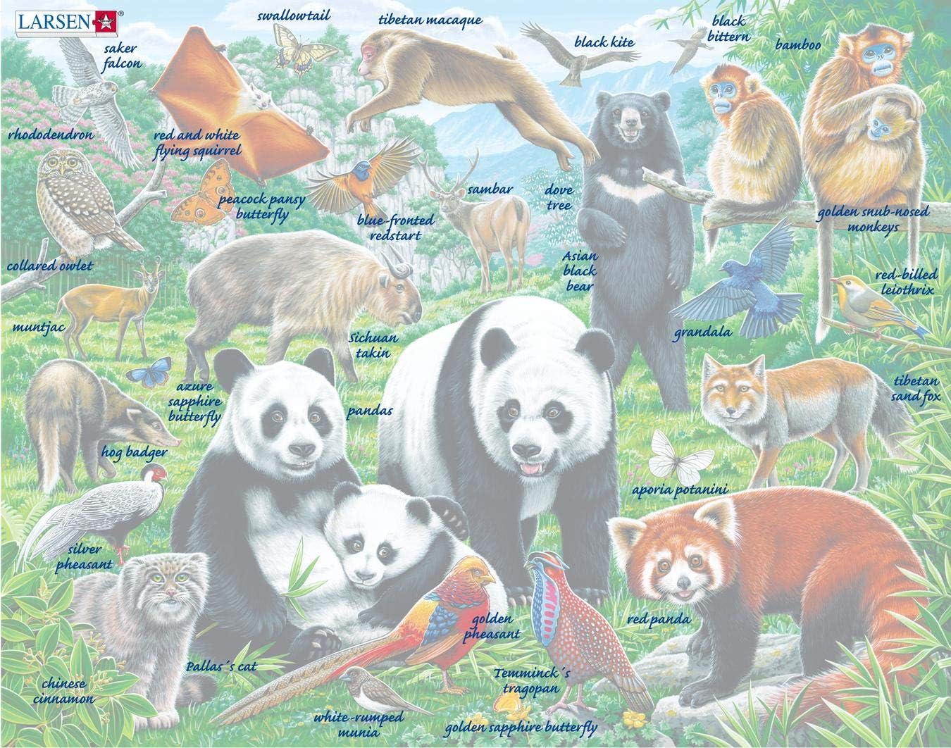 Larsen FH43 Panda Bear Family on a China Mountain Plateau, 56 Piece ...