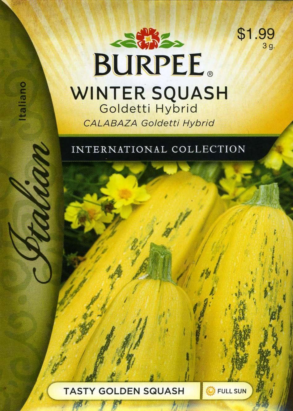 Amazon.com : Burpee 69621 Italian - Squash Goldetti Hybrid Seed Packet ...
