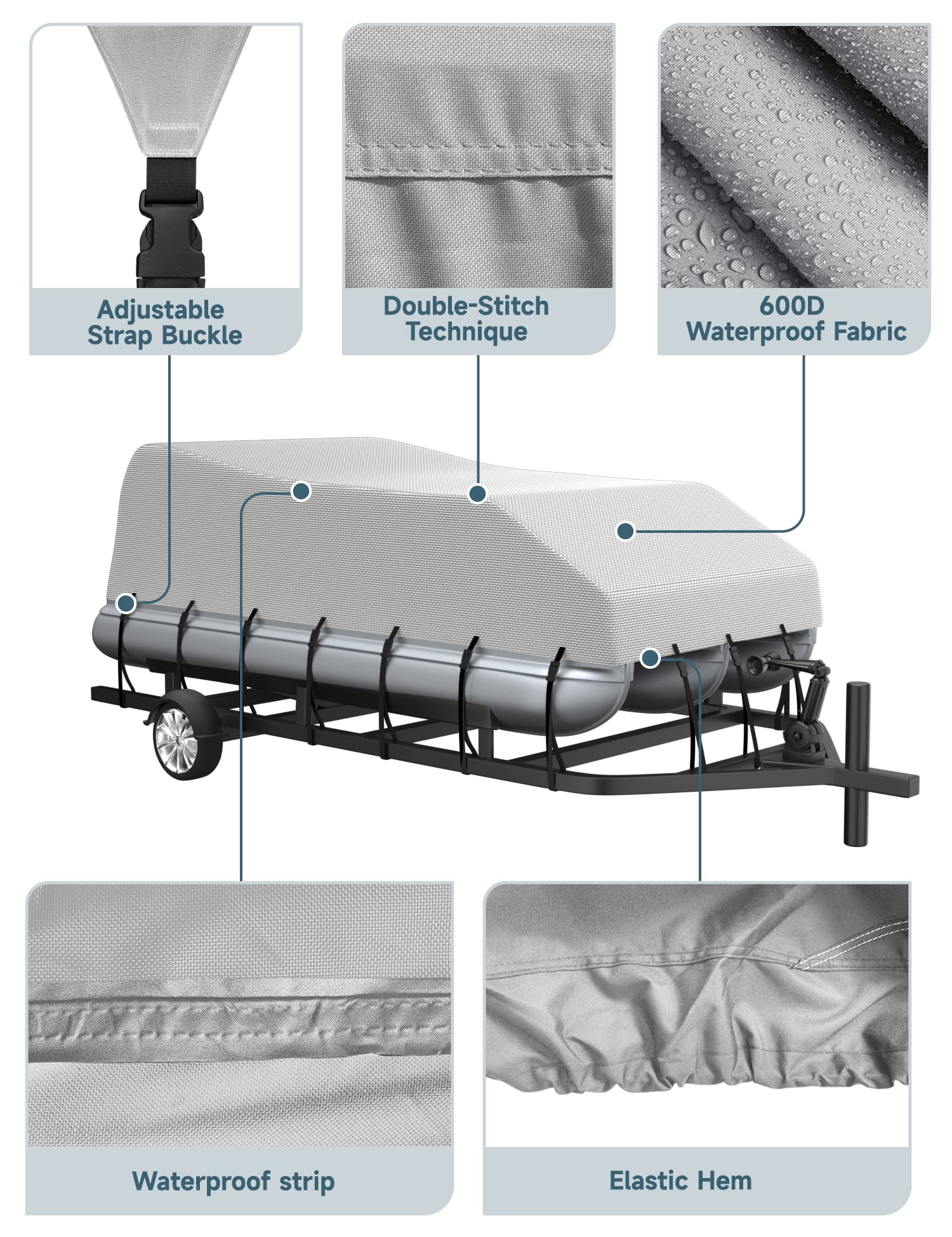 Snapklik.com : Umbrauto 600D Marine Grade Polyester Waterproof Pontoon ...