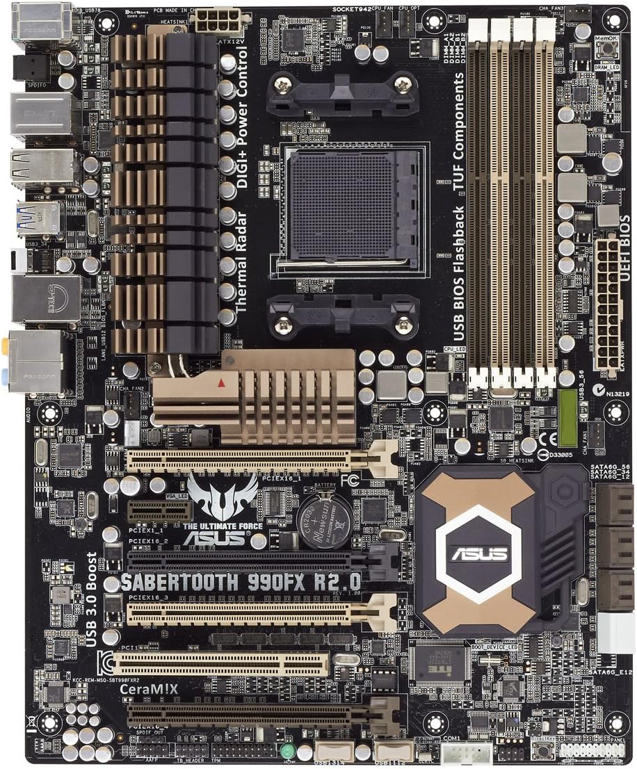 ASUS AMD AM3+ 990FX SABERTOOTH 990FX R2.0 4*DDR3 6*USB3.0 12*USB2.0 GBE ...