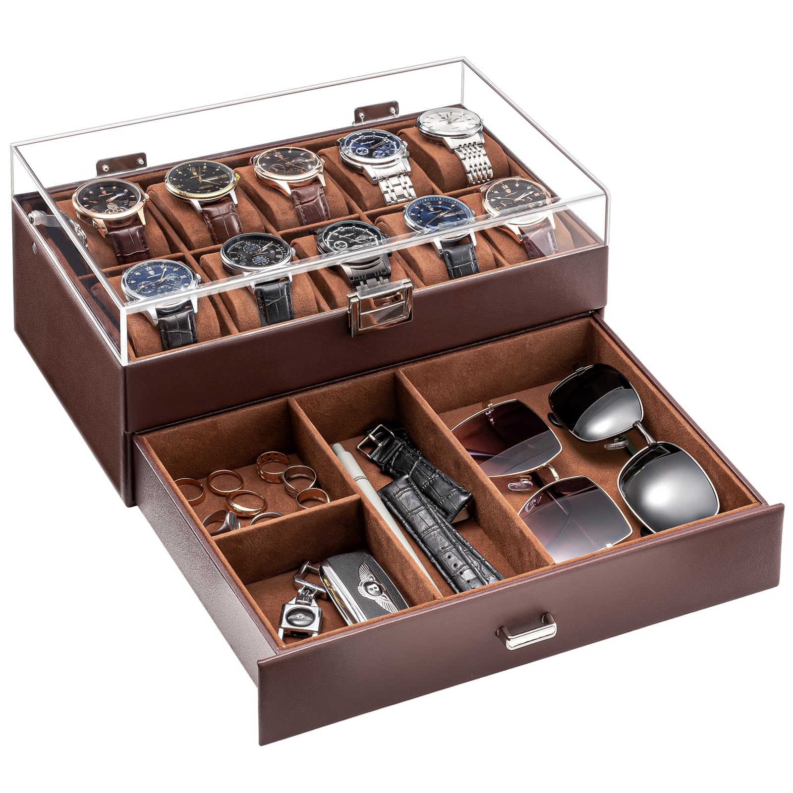 Amazon.com: ProCase Watch Case for Men, 10 Slot Watch Display Case With ...