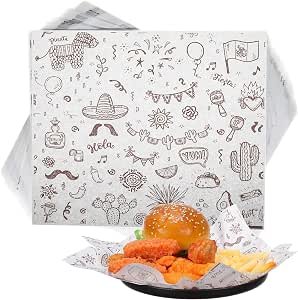 Amazon.com: PerKoop 150 Pcs Deli Wax Paper Taco Wrapping Paper Mexican ...