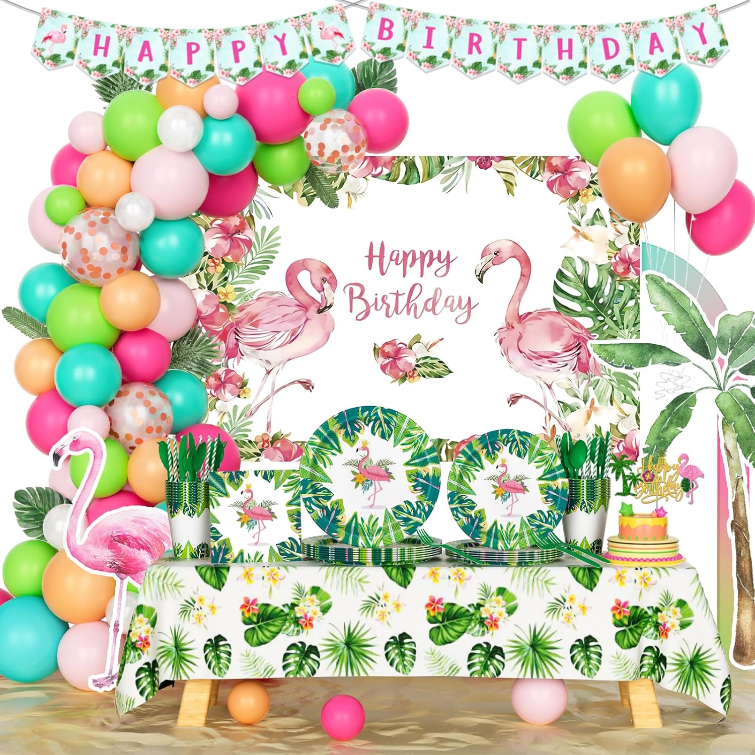 Amazon.com: Fiesec Flamingo Party Decorations, Flamingo Birthday ...