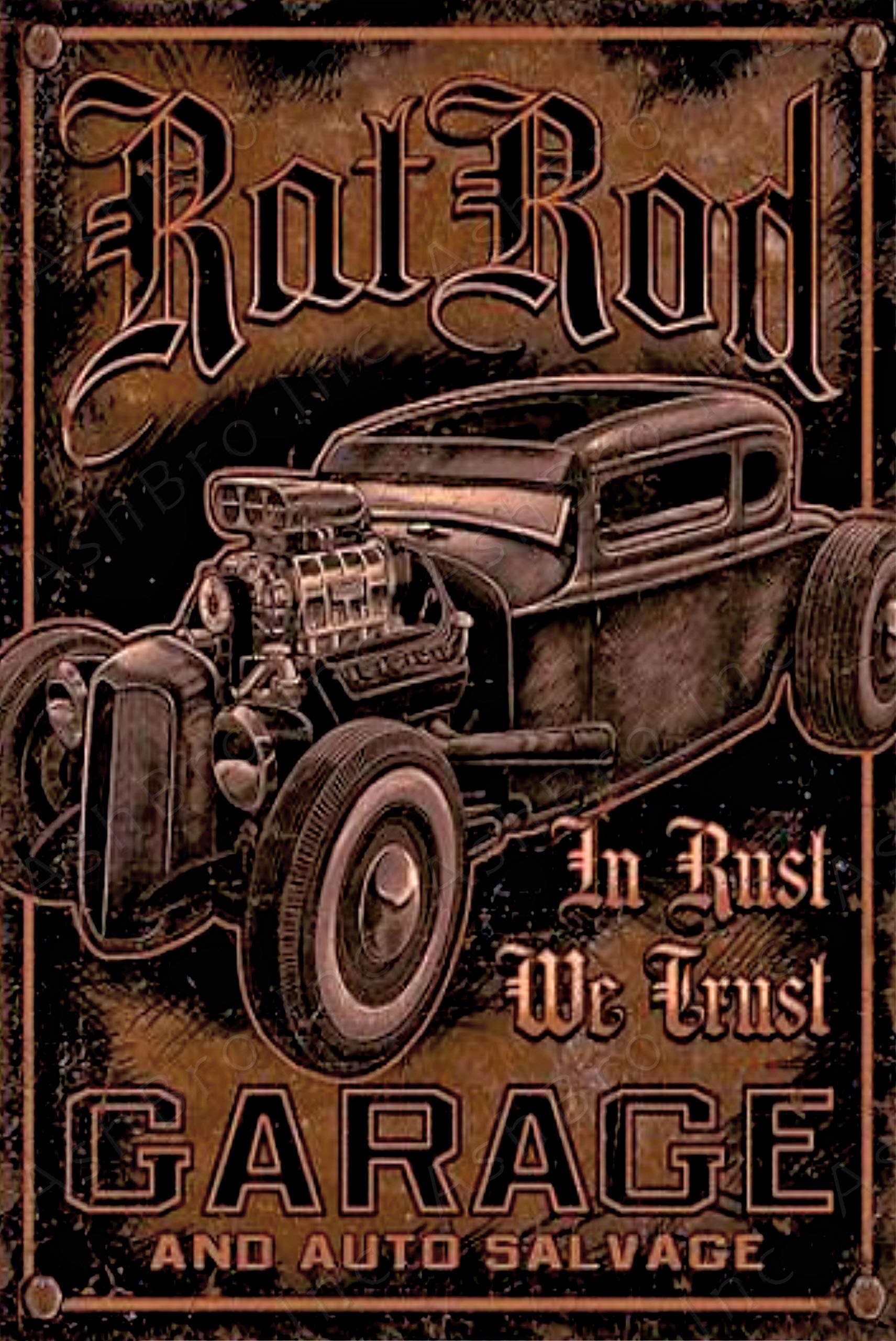 Buy AshBro Rat Rod Sign Vintage Tin Signs Compliments Any Hot Rod ...