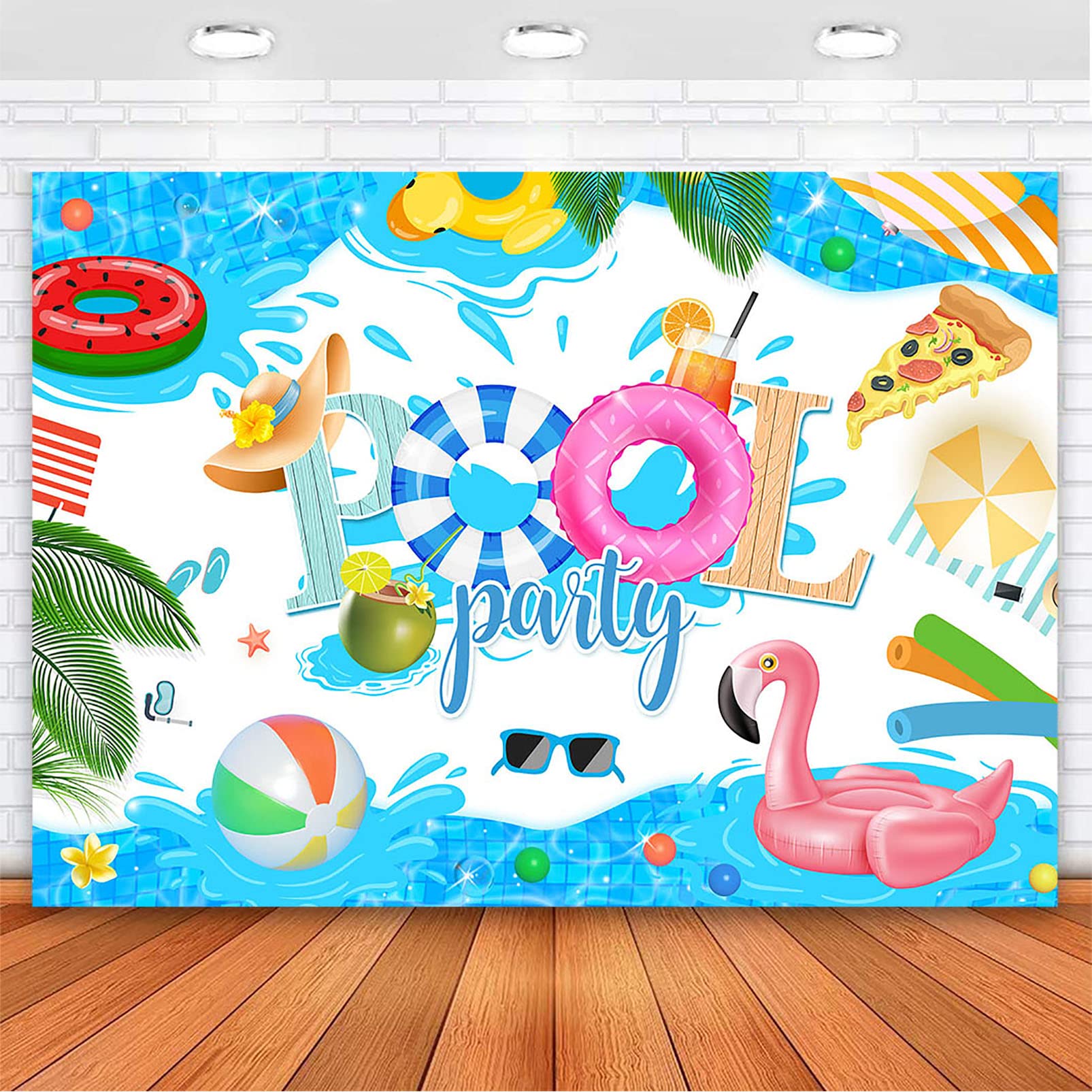 Amazon.com : Avezano Pool Party Backdrop Pool Party Decorations Summer ...