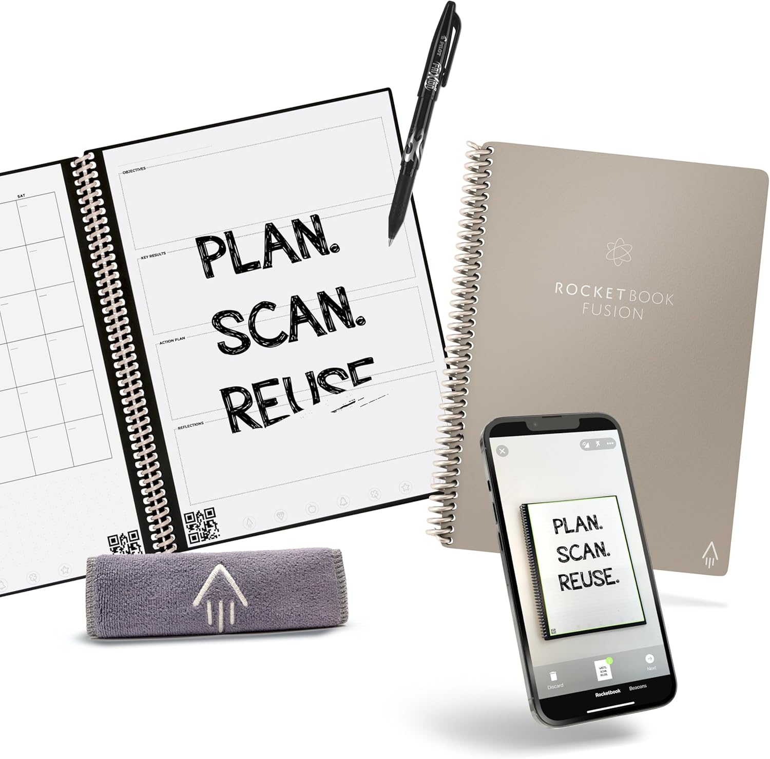 Amazon.com: Rocketbook Planner & Notebook, Fusion : Reusable Smart ...