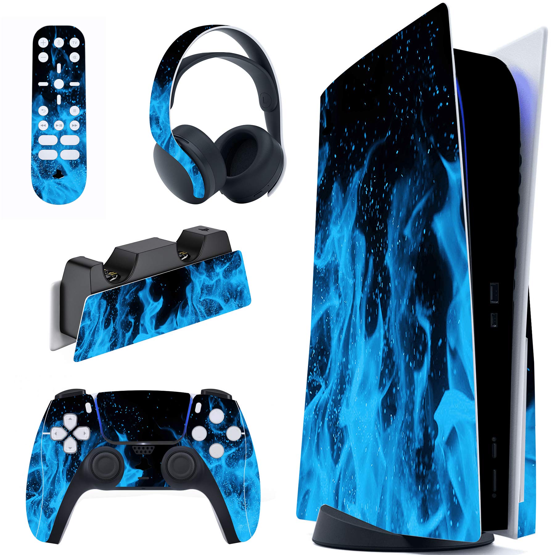 Buy PlayVital Blue Flame Full Set Skin Decal For PS5 Console Regular Buy PlayVital Blue Flame Full Set Skin Decal For PS5 Console Regular