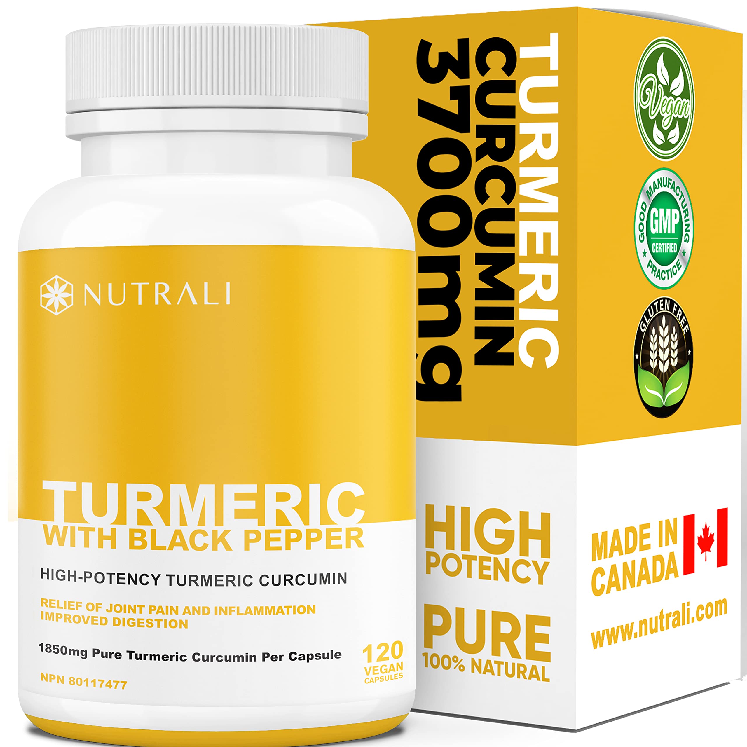 HIGH POTENCY TURMERIC CURCUMIN + BLACK PEPPER EXTRACT – Powerful 3700mg ...