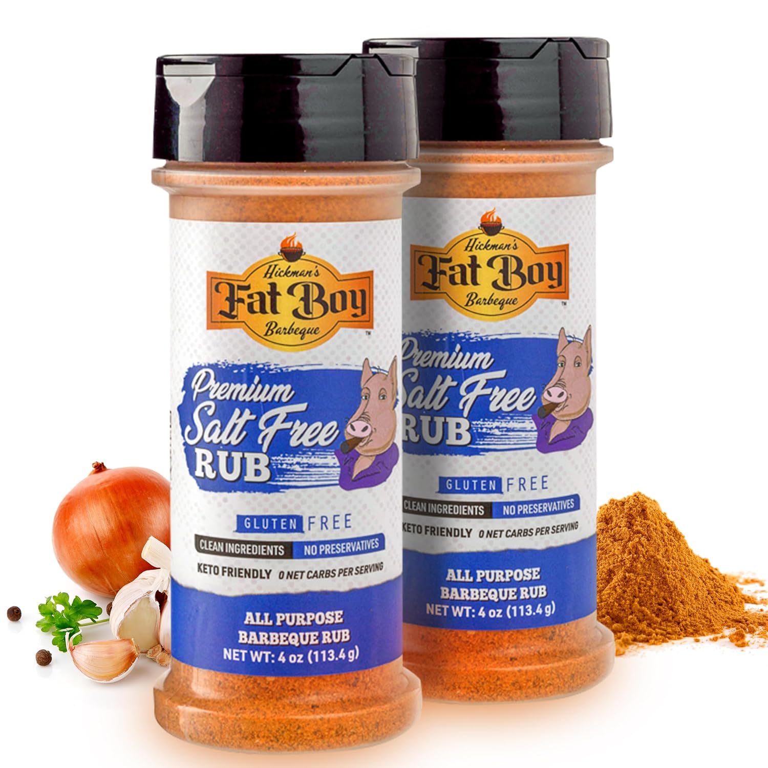 Amazon.com : Fat Boy Natural BBQ Premium Salt Free Rub PACK OF 2 ...