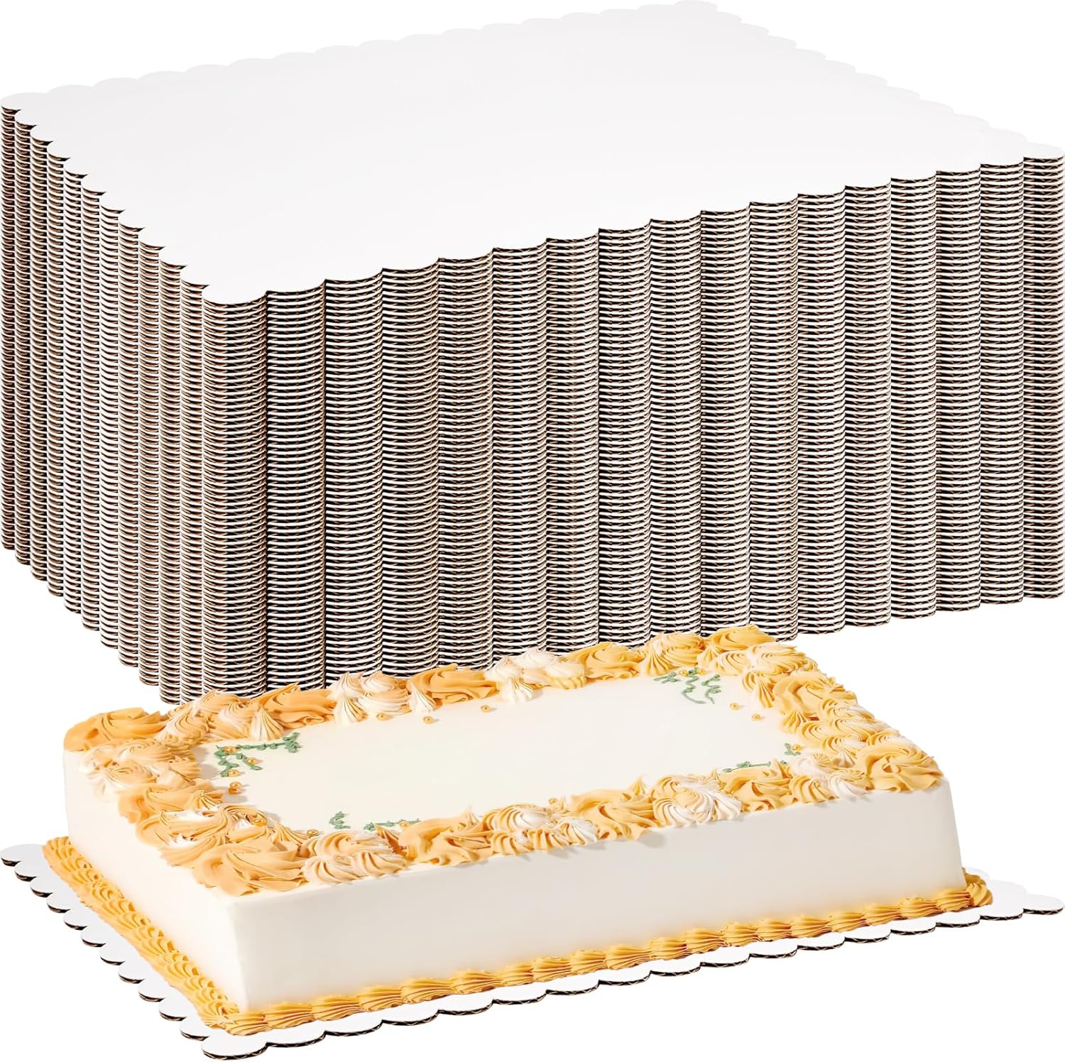 50 Pcs Rectangle Cake Board Disposable Cardboard Cake Bases Grease ...