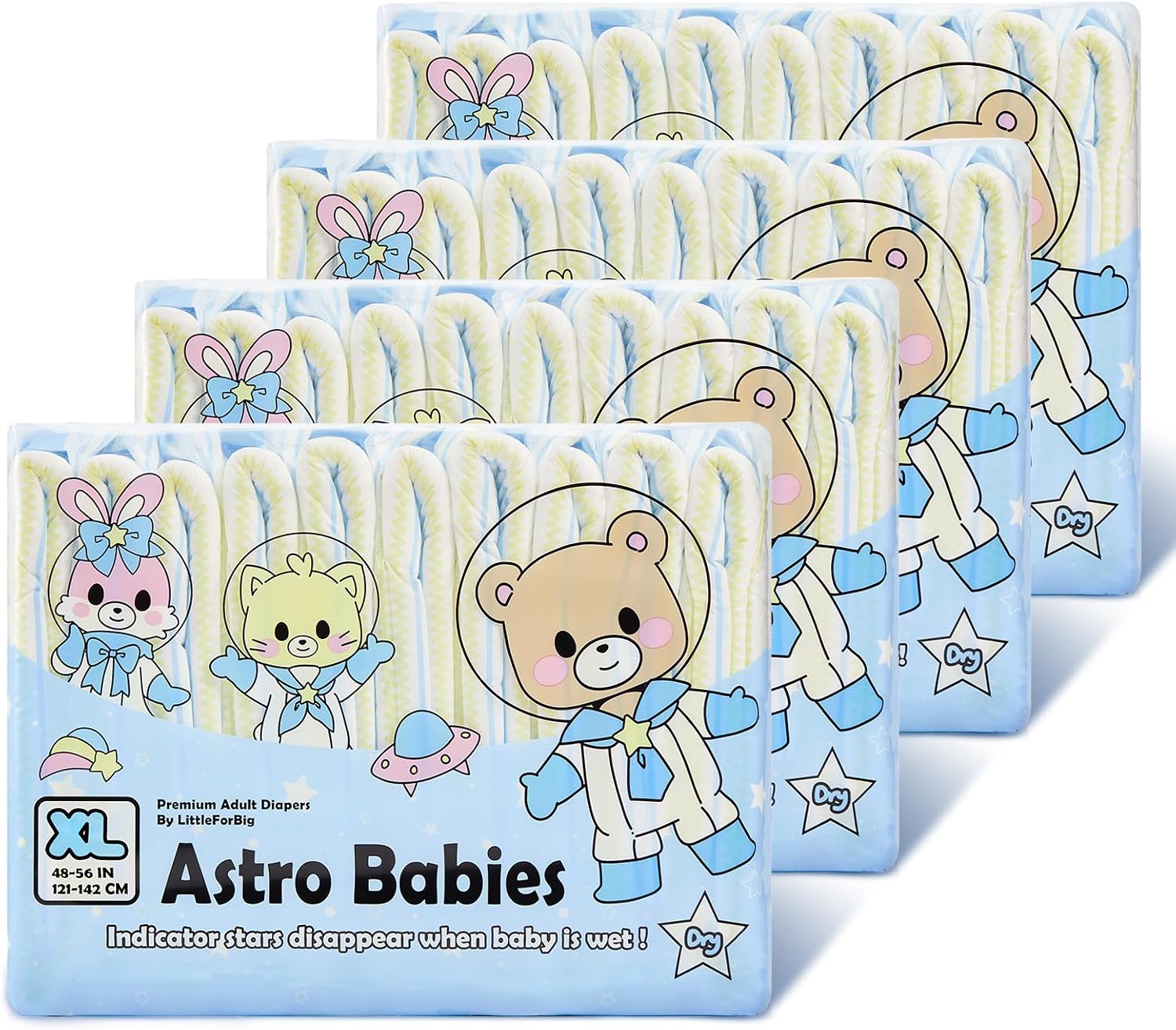 Amazon.com: Littleforbig Printed Adult Brief Diapers 40 Pieces (4 Packs ...