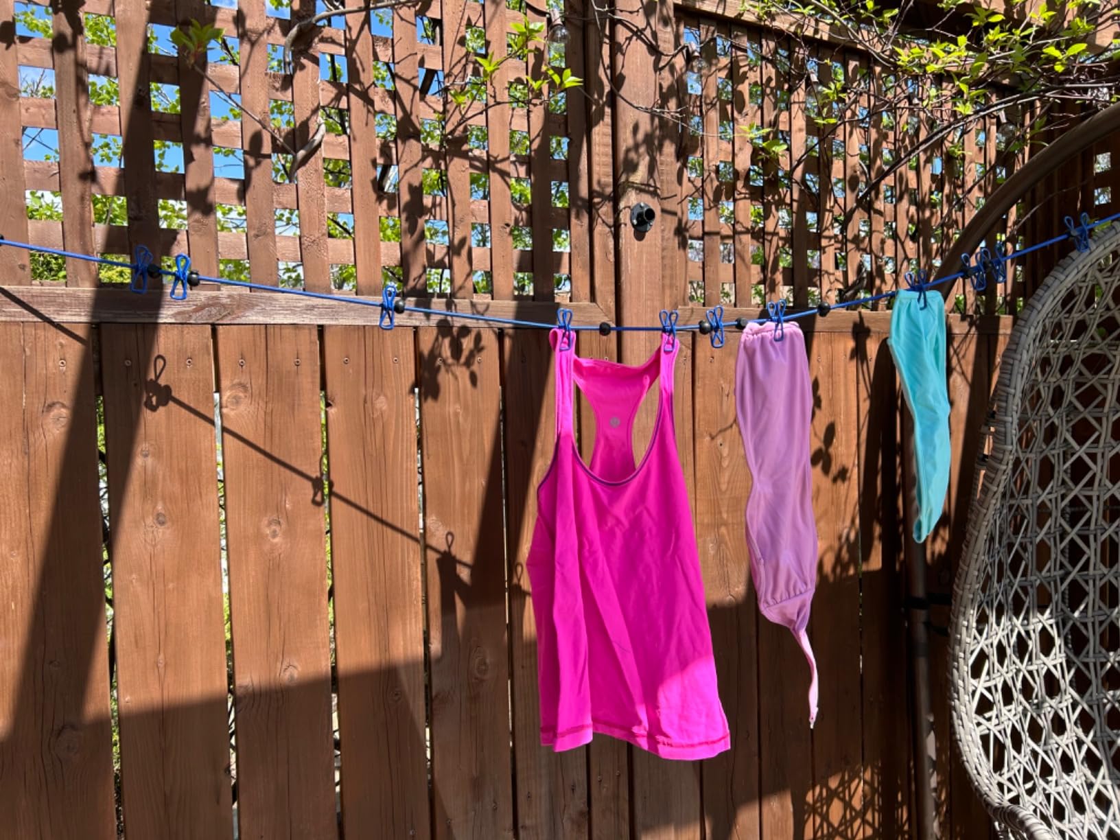 2 Pack Portable Clothesline with 12 Clothespins, Windproof Travel ...