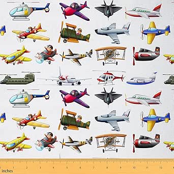 Amazon.com: Aircraft Decorative Fabric, 3D Print Various Airplane ...